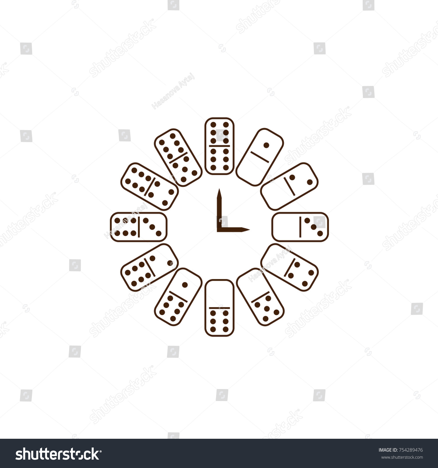 Domino Time Clock Vector Icon: vector de stock (libre de regalías ...
