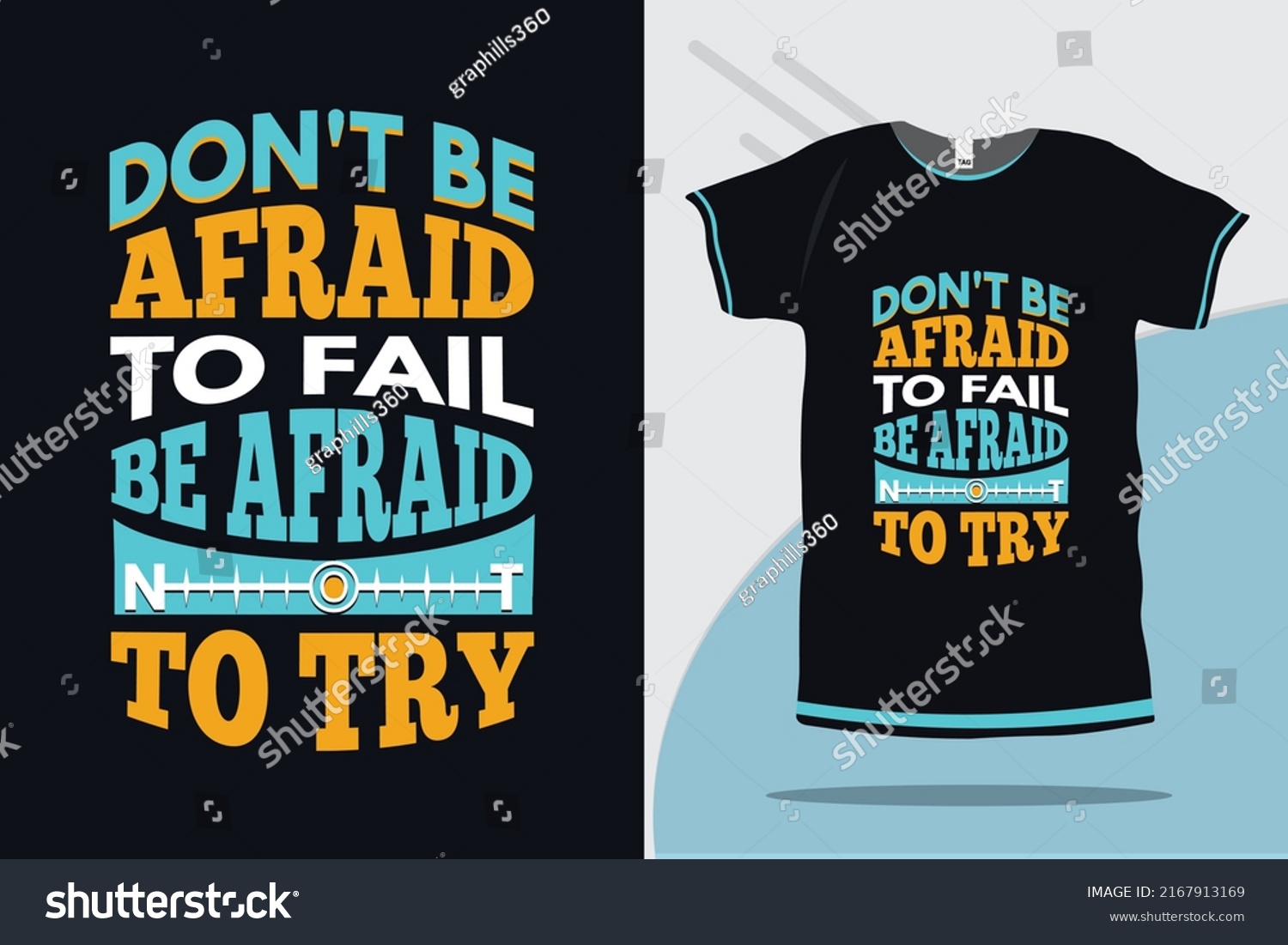Dont Be Afraid Fail Be Afraid Stock Vector Royalty Free 2167913169