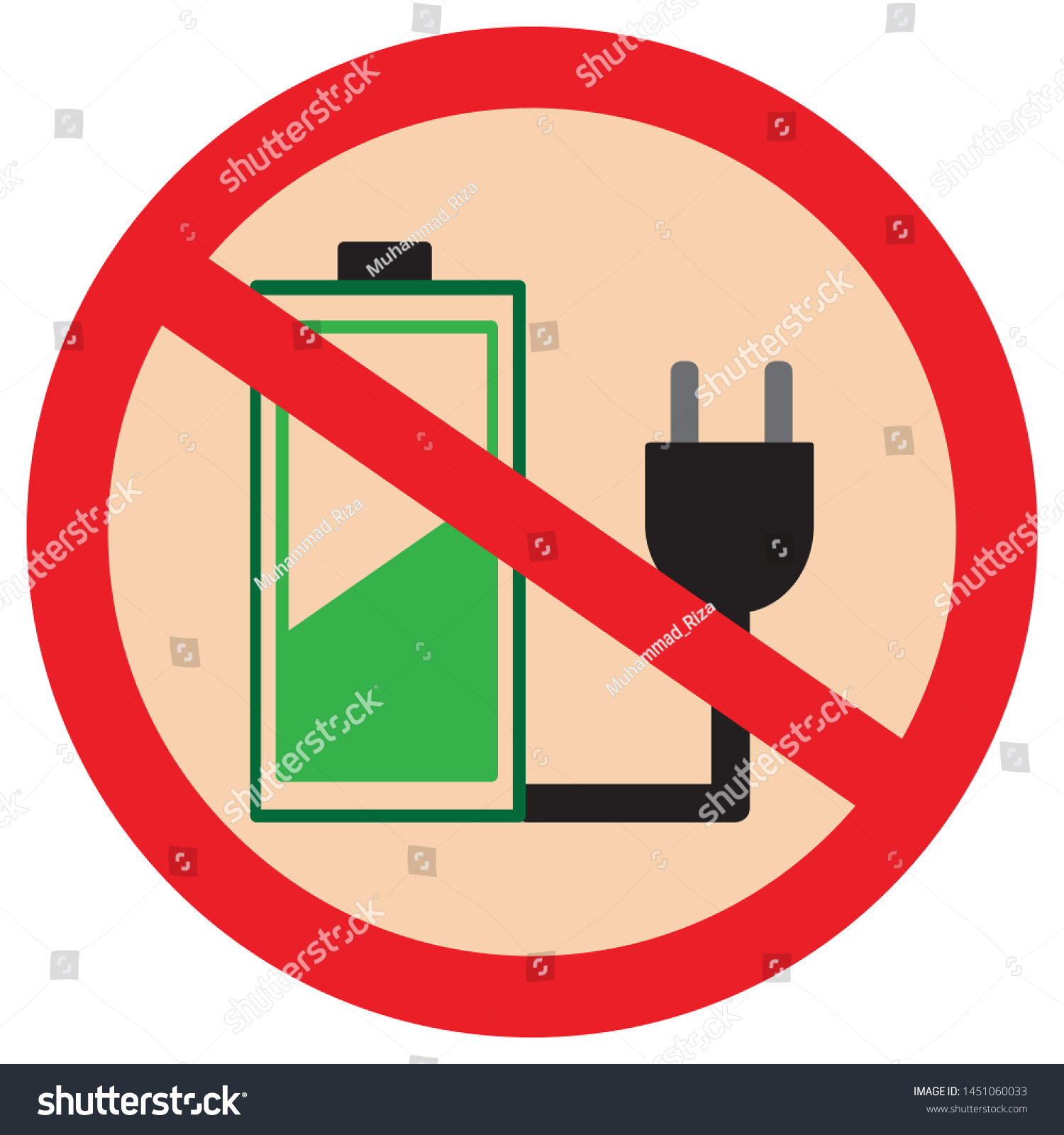 Dont Charging Notification Icon Stock Vector (Royalty Free) 1451060033