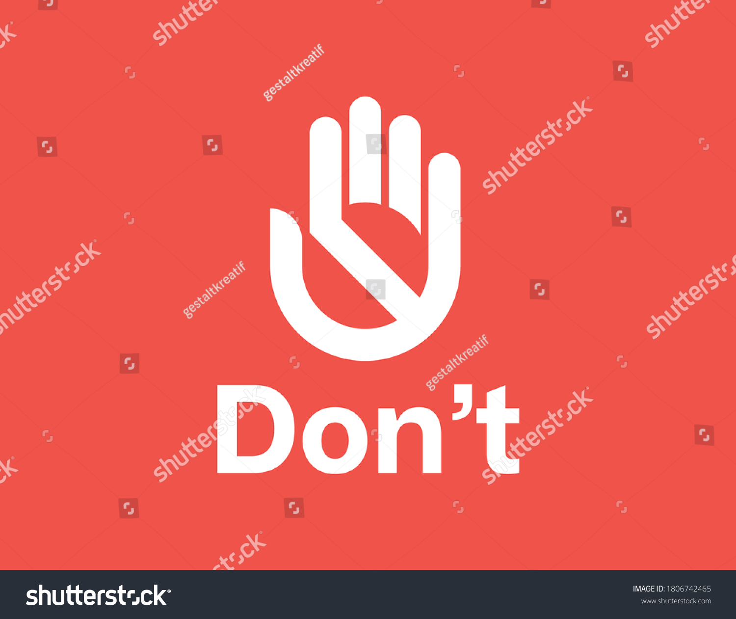 Dont Do Not Hand Touch Icon Stock Vector (Royalty Free) 1806742465 ...