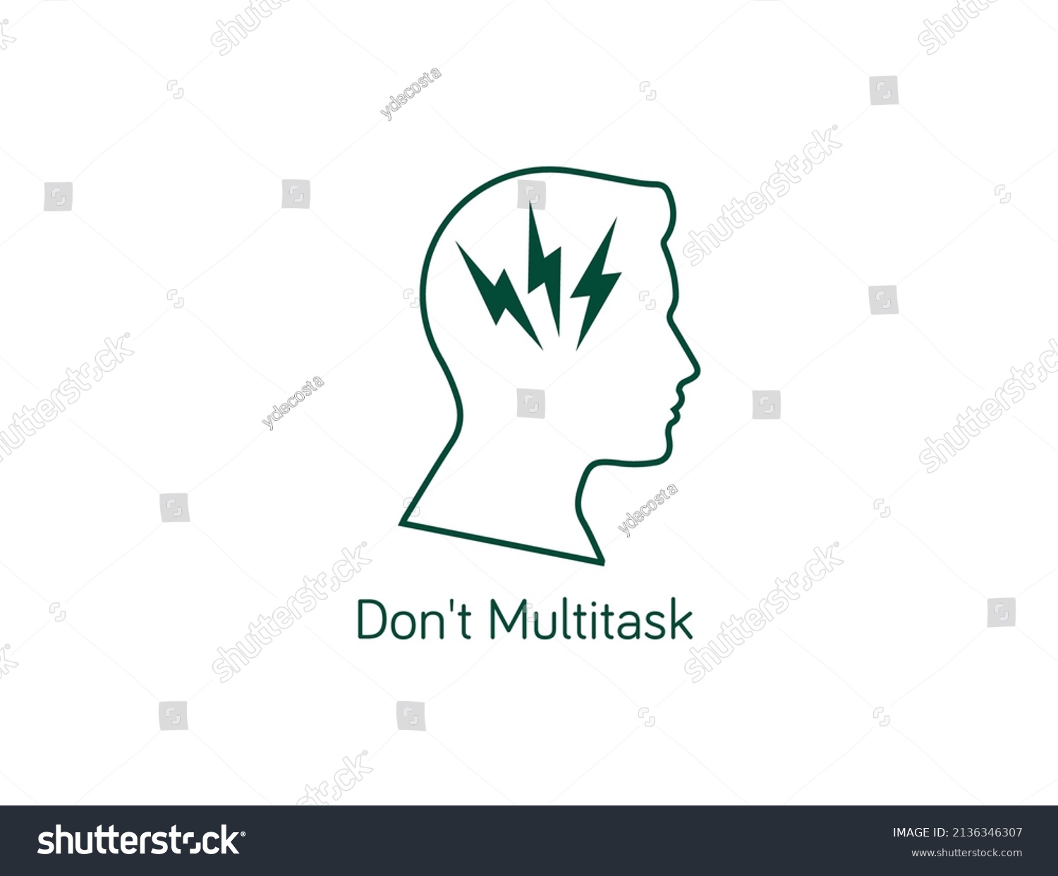 Dont Multitask Icon Students Logo Vector Stock Vector (Royalty Free ...