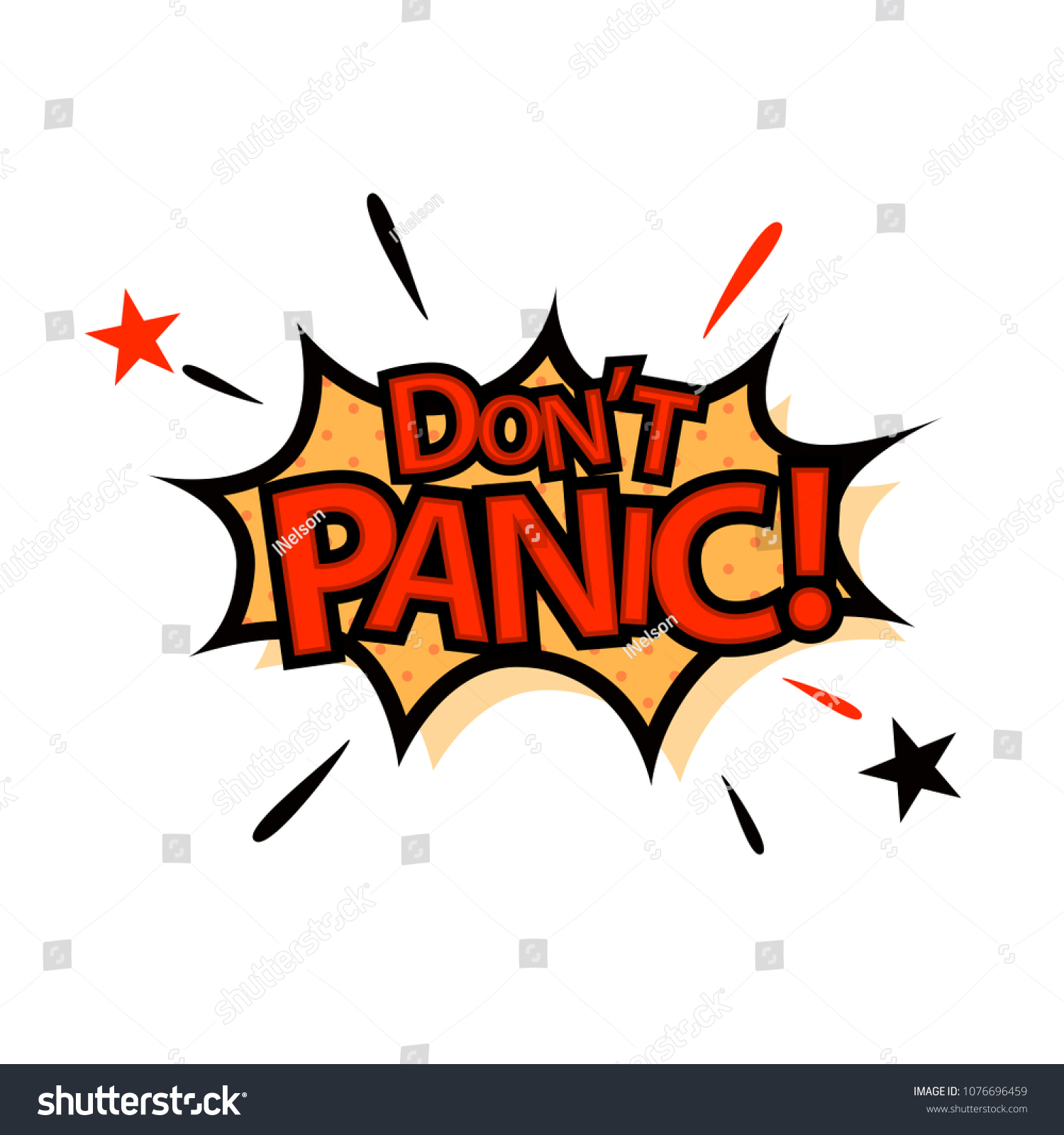 Dont Panic Comic Style Vector Illustration: เวกเตอร์สต็อก (ปลอดค่า ...