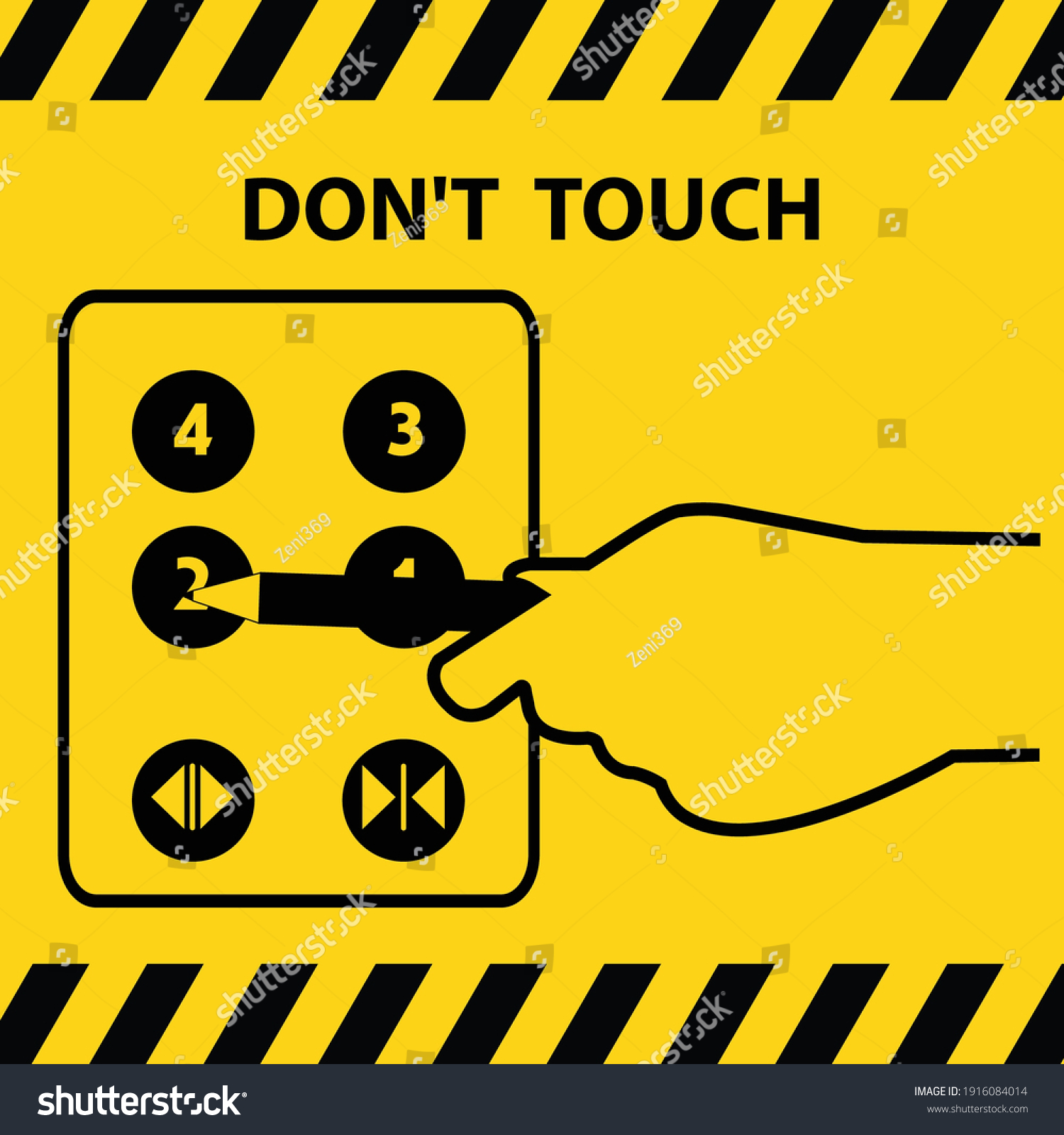 Dont Touch Elevator Buttons Sign Stock Vector (Royalty Free) 1916084014