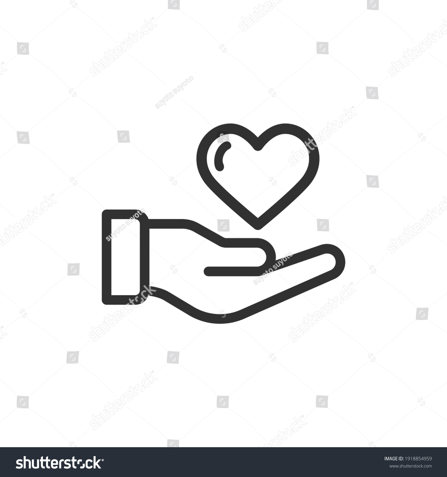 Donate Icon Vector Isolated On White Stock Vector (Royalty Free ...