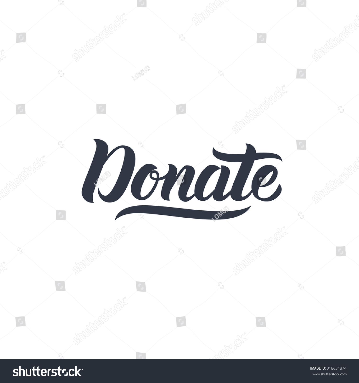 Donate Text Hand Lettering Handmade Vector: стоковая векторная графика ...