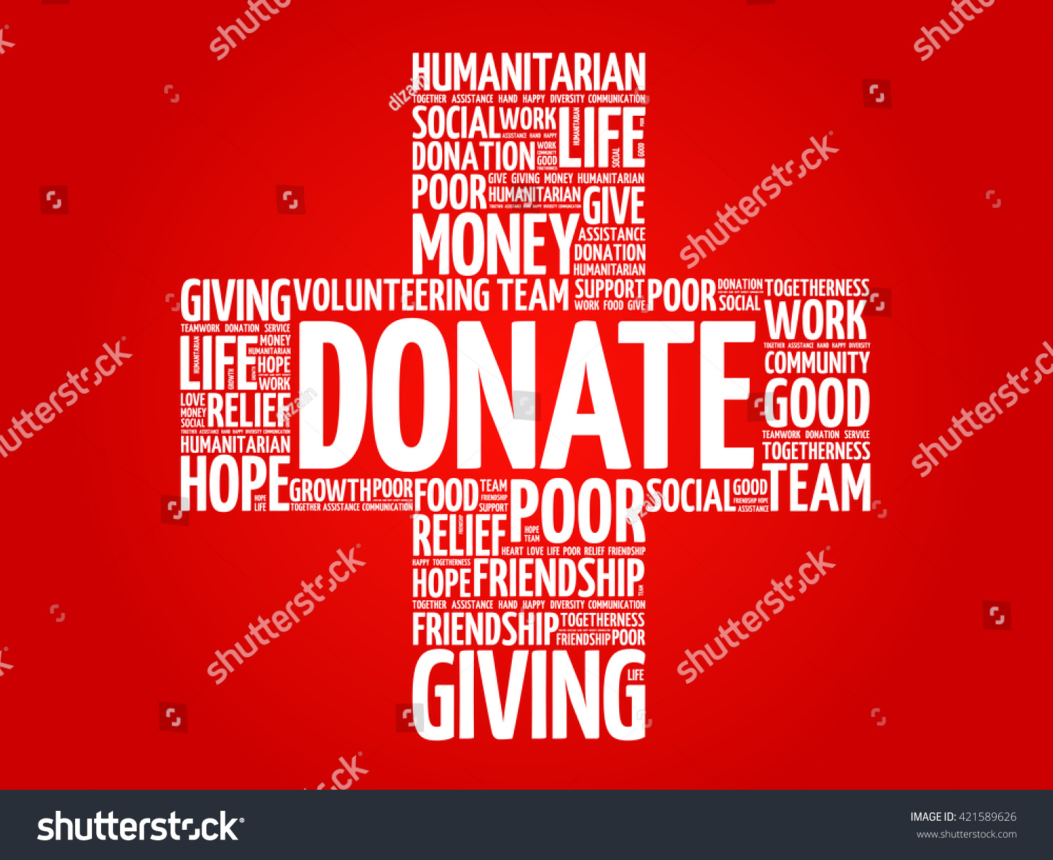Donate Word Cloud Collage Cross Concept Stock Vector (Royalty Free ...