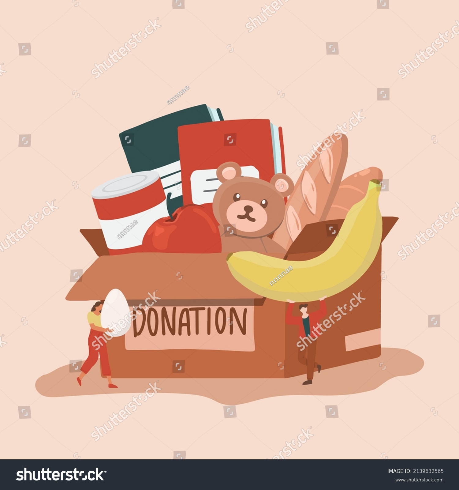 Donation Volunteers Work Concept Illustration Set Stock Vector (Royalty ... Donation Volunteers Work Concept Illustration Set Stock Vector (Royalty ...