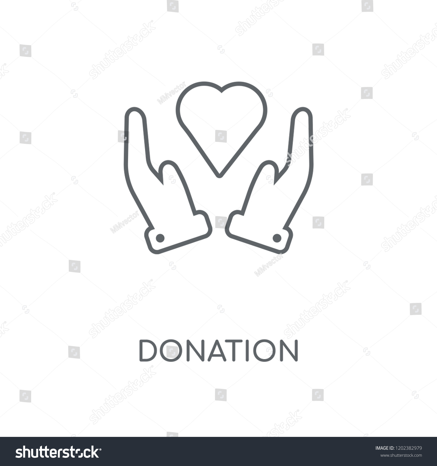 Vektor Stok Donation Linear Icon Donation Concept Stroke (Tanpa Royalti ...
