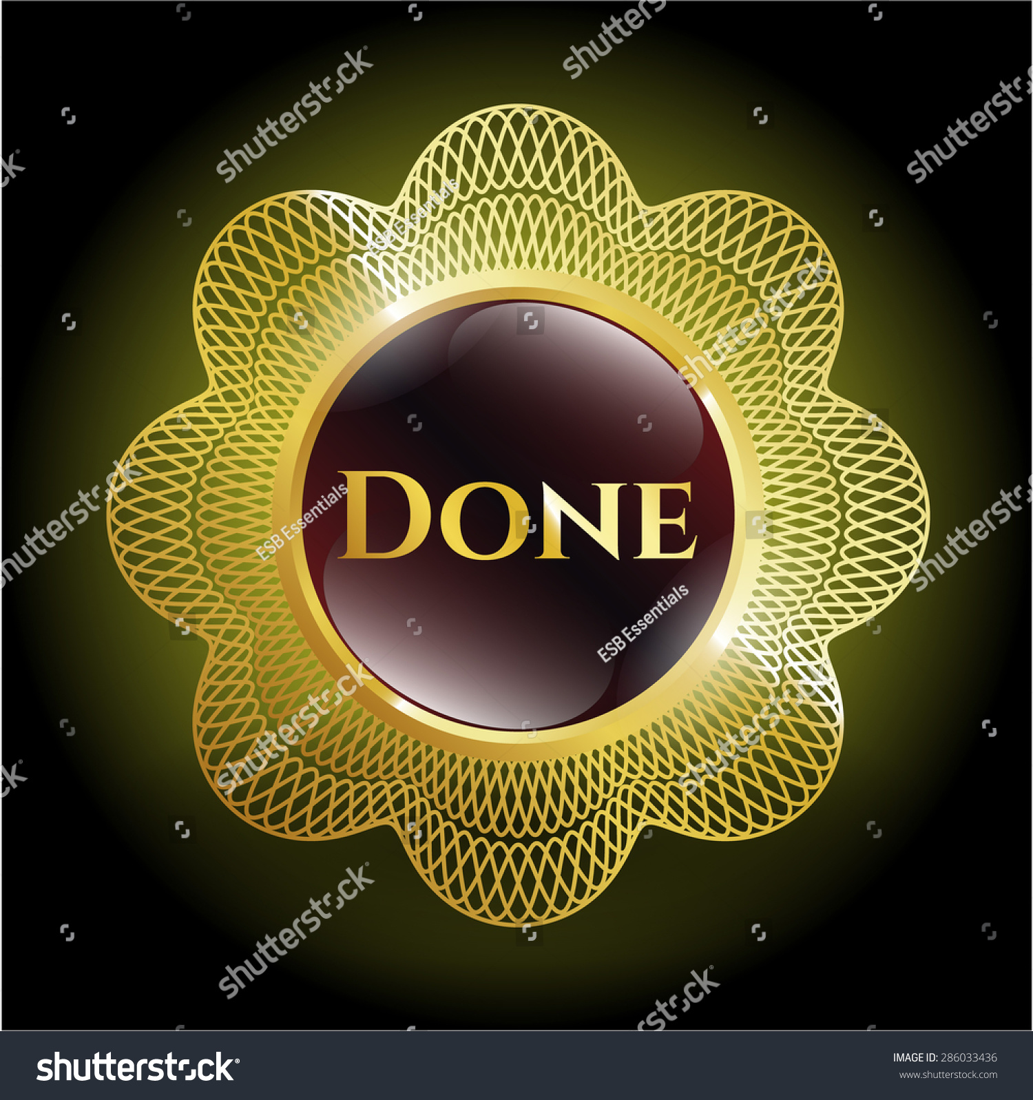 Done Shiny Badge Stock Vector (Royalty Free) 286033436