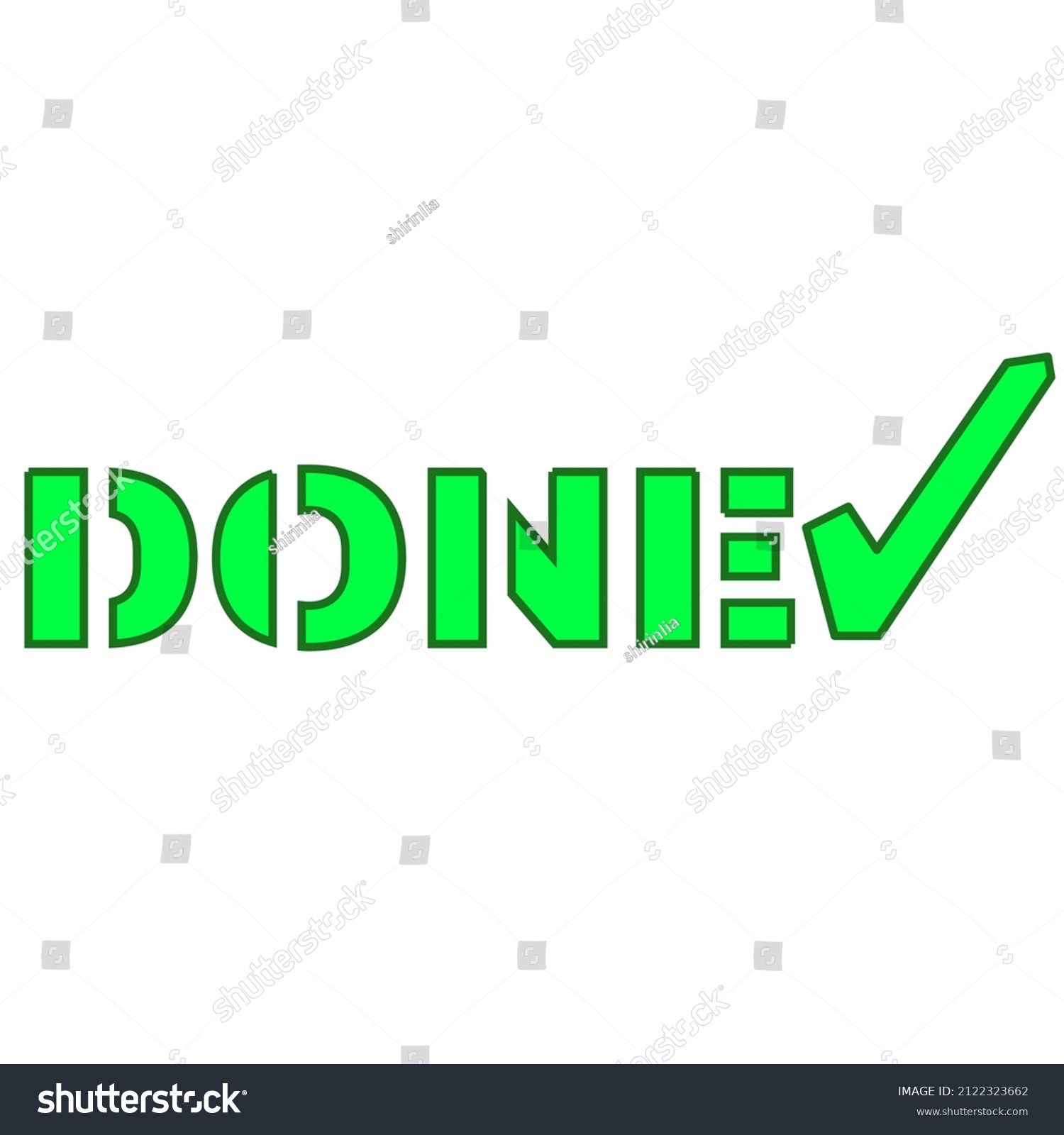 Done Text Green Check Mark Vector Stock Vector (Royalty Free ...