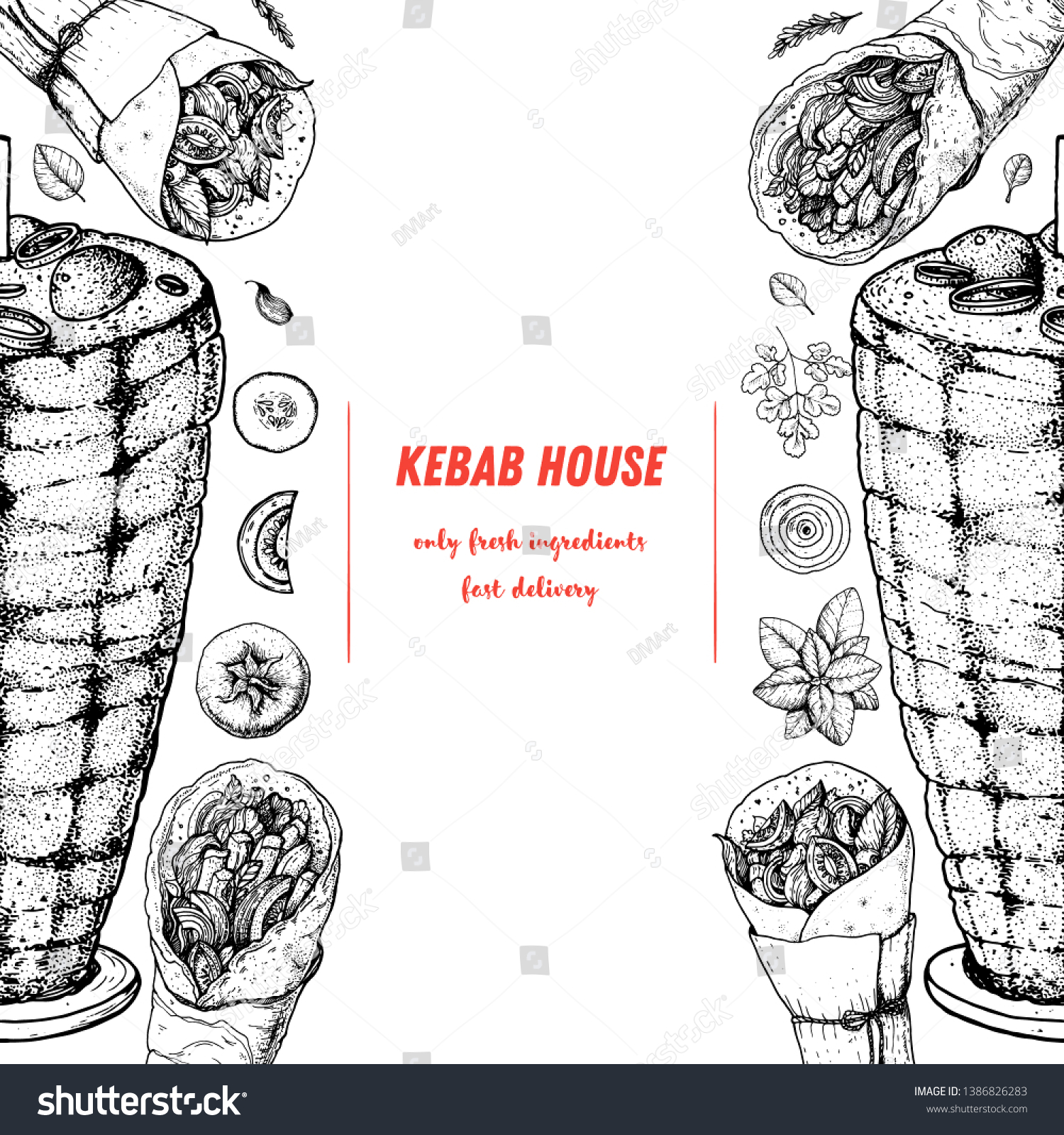 Doner Kebab Cooking Ingredients Kebab Sketch Stock Vector (Royalty Free ... Doner Kebab Cooking Ingredients Kebab Sketch Stock Vector (Royalty Free ...
