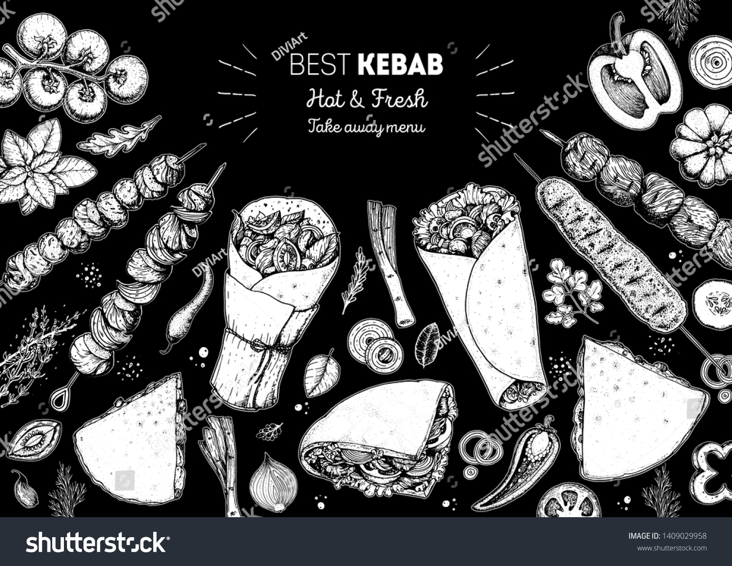 Doner Kebab Cooking Ingredients Kebab Sketch: vector de stock (libre de ... Doner Kebab Cooking Ingredients Kebab Sketch: vector de stock (libre de ...