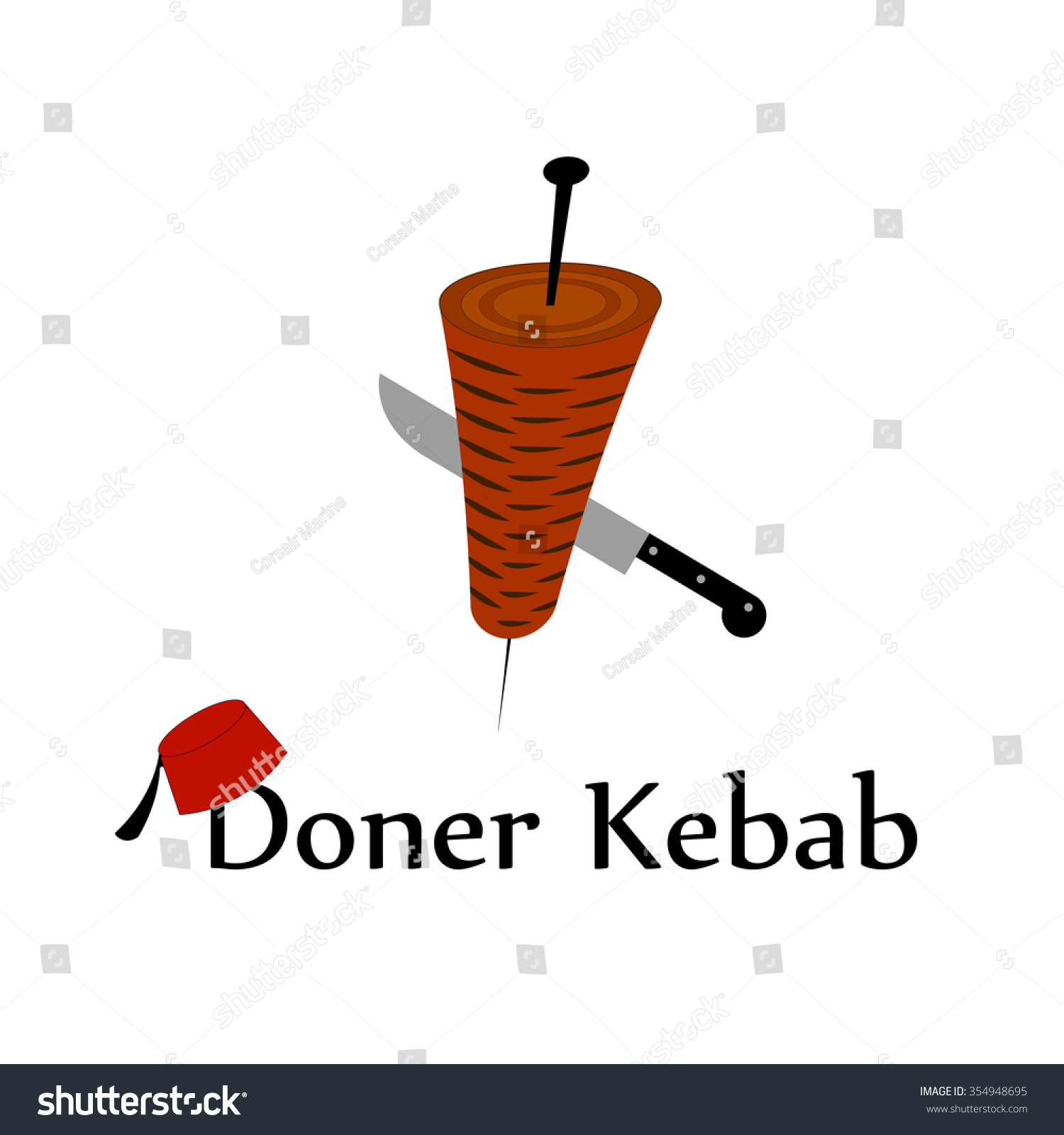 Doner Kebab Logo Stock Vector 354948695 - Shutterstock