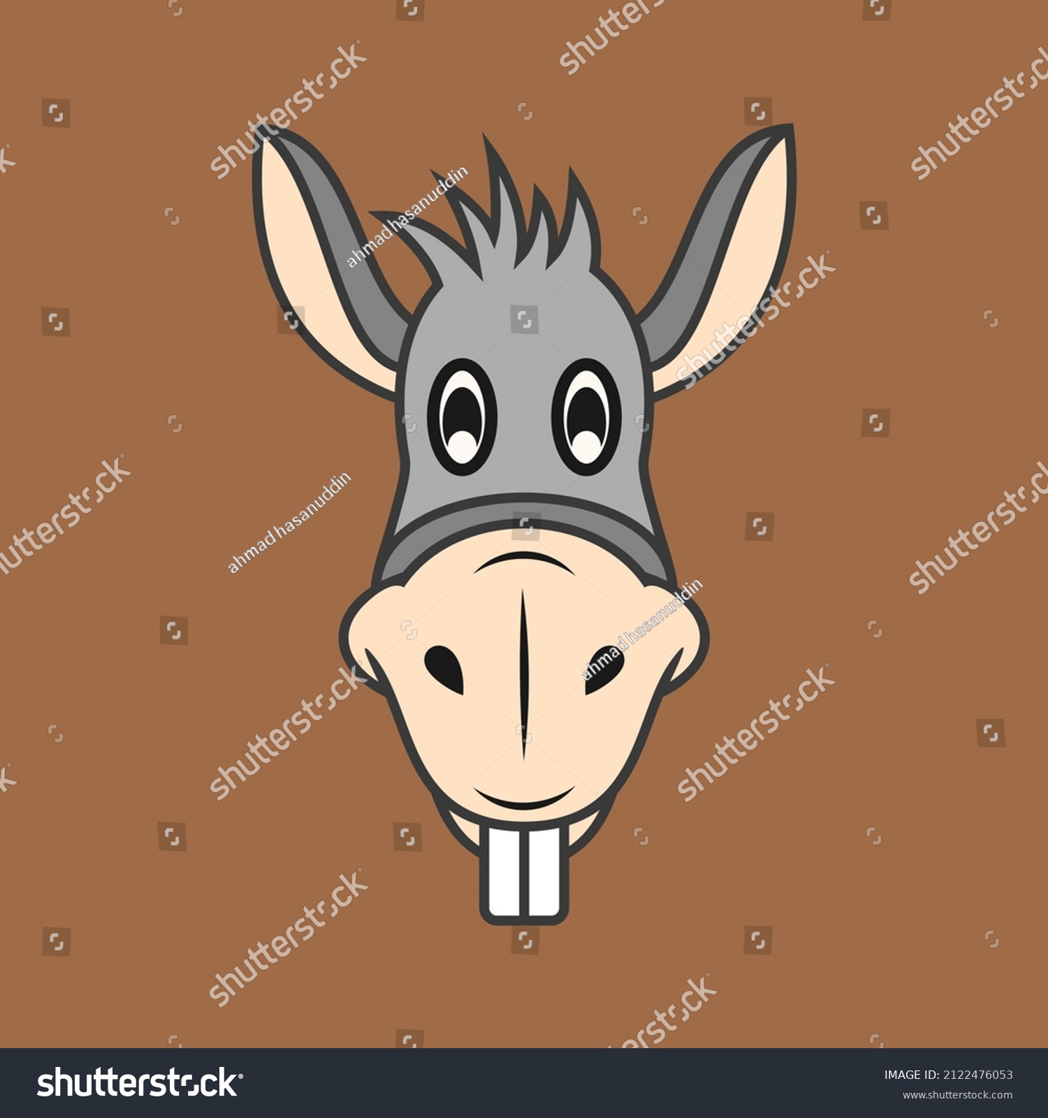 Donkey Head Logo Vector Logotype Stock Vector (Royalty Free) 2122476053