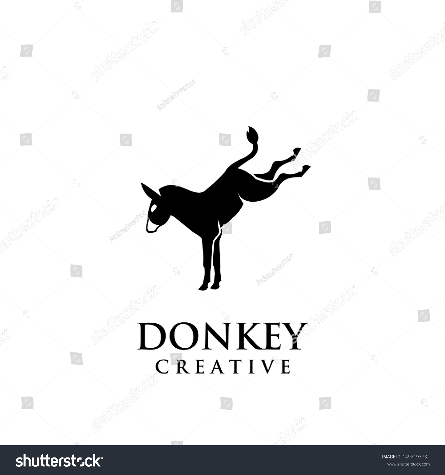 Donkey Logo Icon Design Vector Illustration Stock Vector (Royalty Free ...