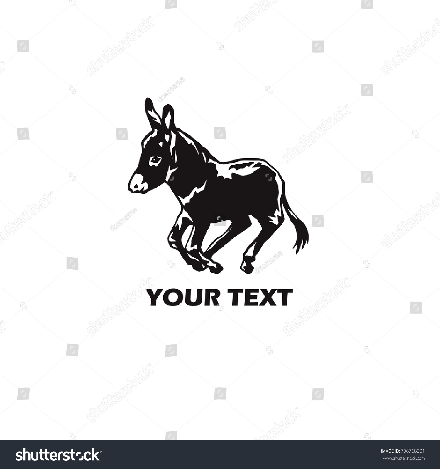 Donkey Logo Vector Template Icon Stock Vector (Royalty Free) 706768201