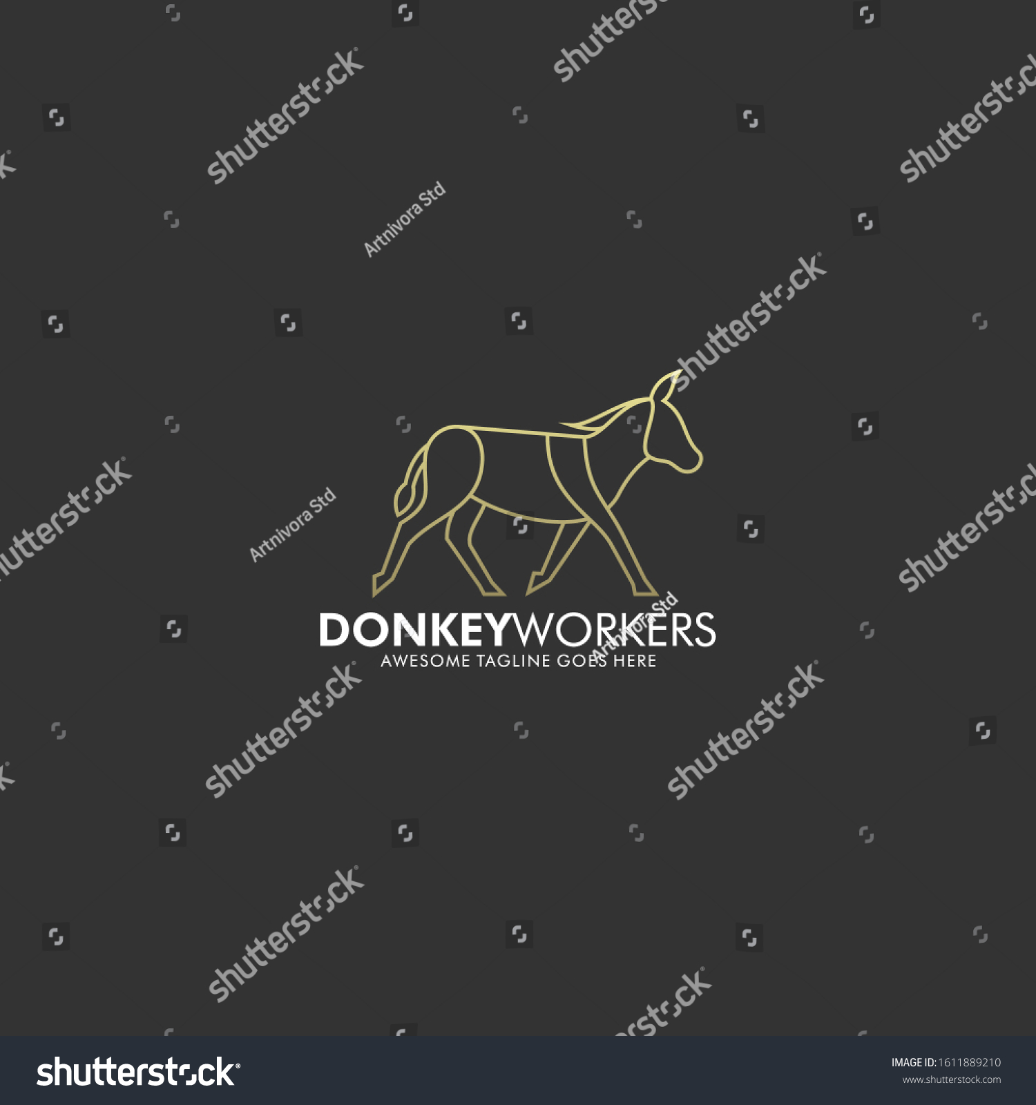 Donkey Workers Illustration Vector Template Suitable Stock Vector ...