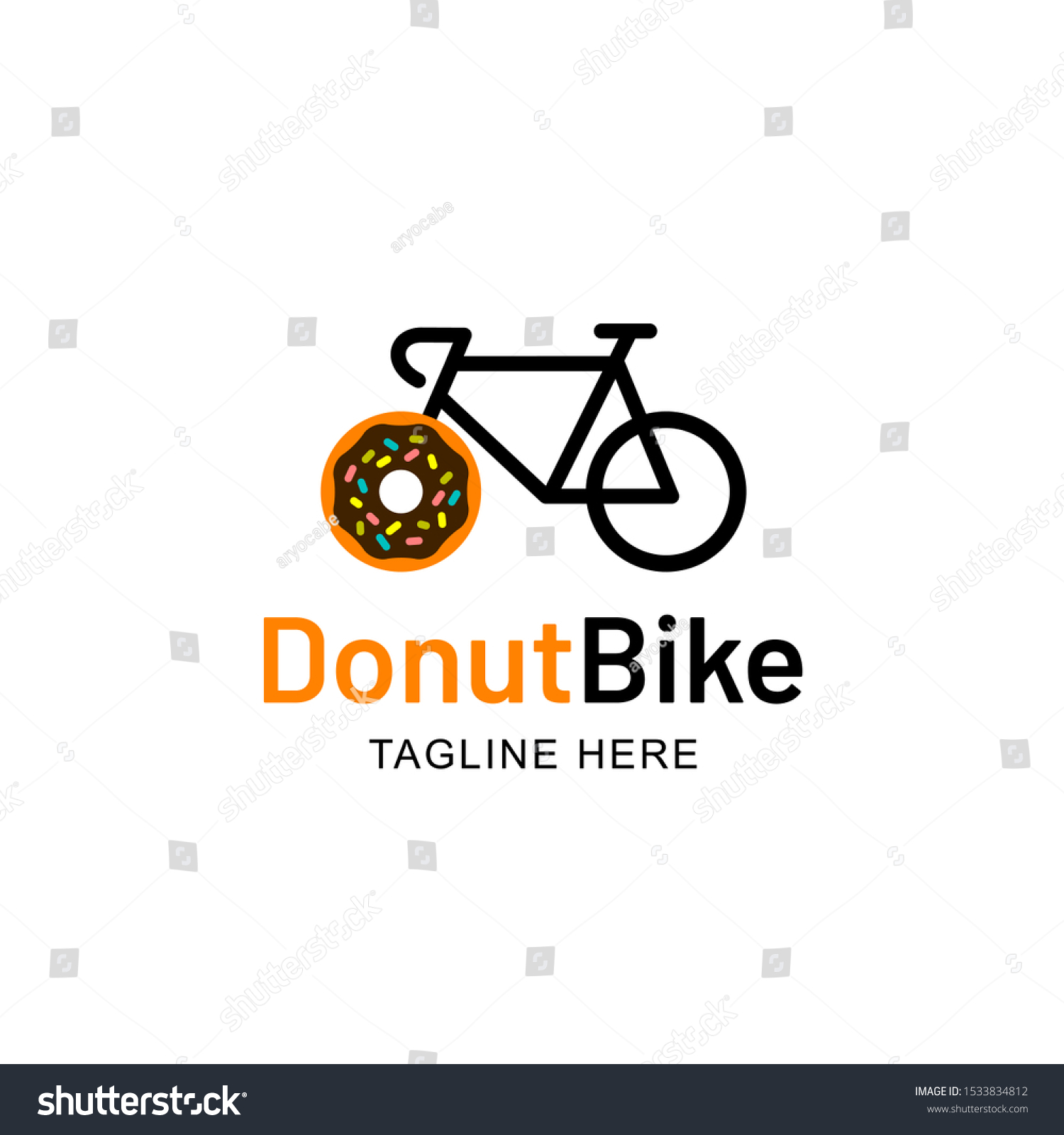Donut Bike Vector Logo Design: vetor stock (livre de direitos ...