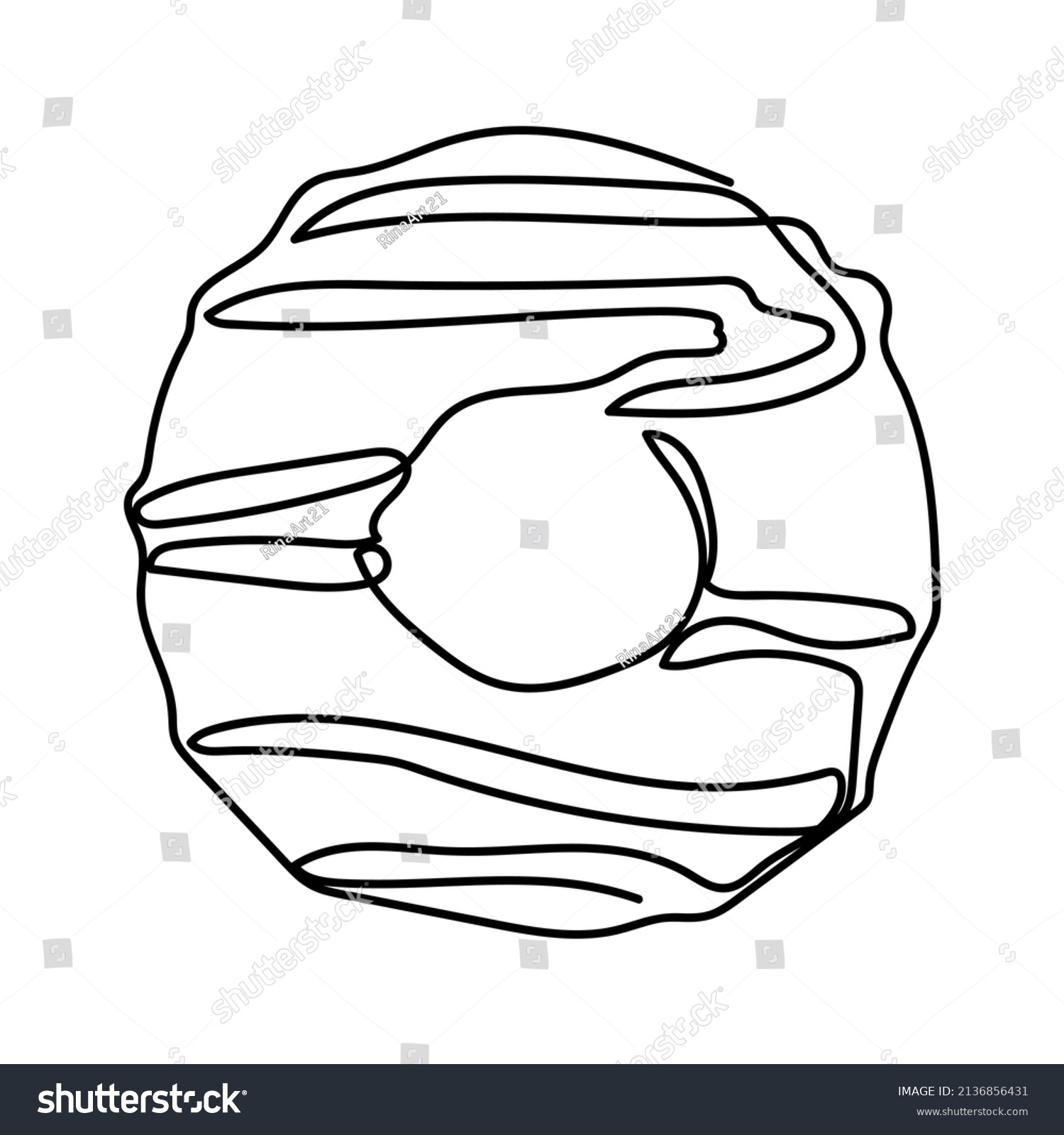 Donut Continuous Line Drawing Vector Illustration Stock Vector (Royalty ...