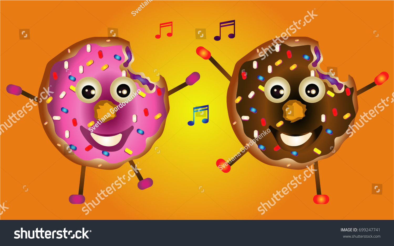 Donut Dancing Cartoon Stock Vector (Royalty Free) 699247741 | Shutterstock