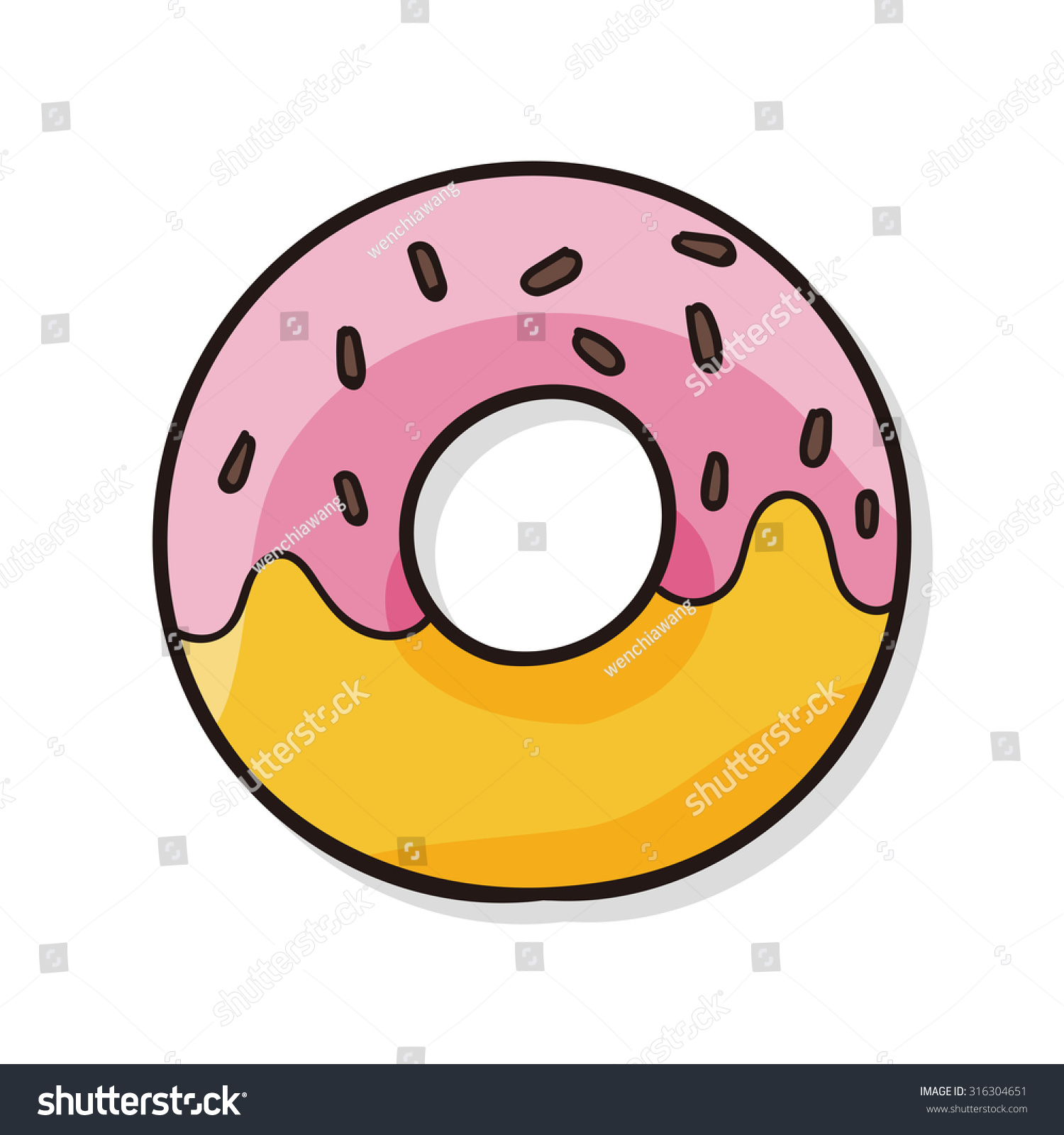 Donut Doodle Stock Vector (Royalty Free) 316304651 - Shutterstock