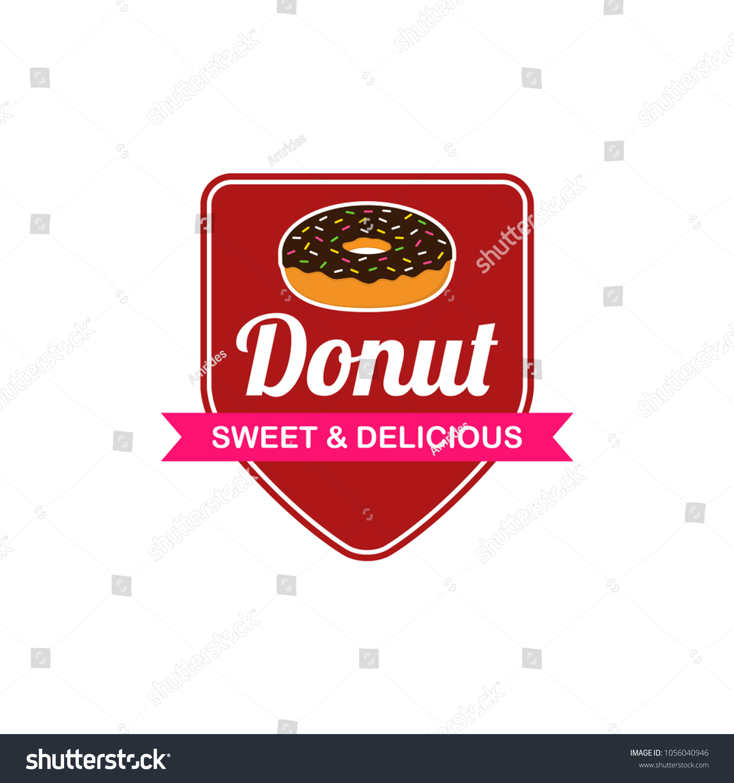 Donut Logo Vector Badge Design: เวกเตอร์สต็อก (ปลอดค่าลิขสิทธิ์ ...