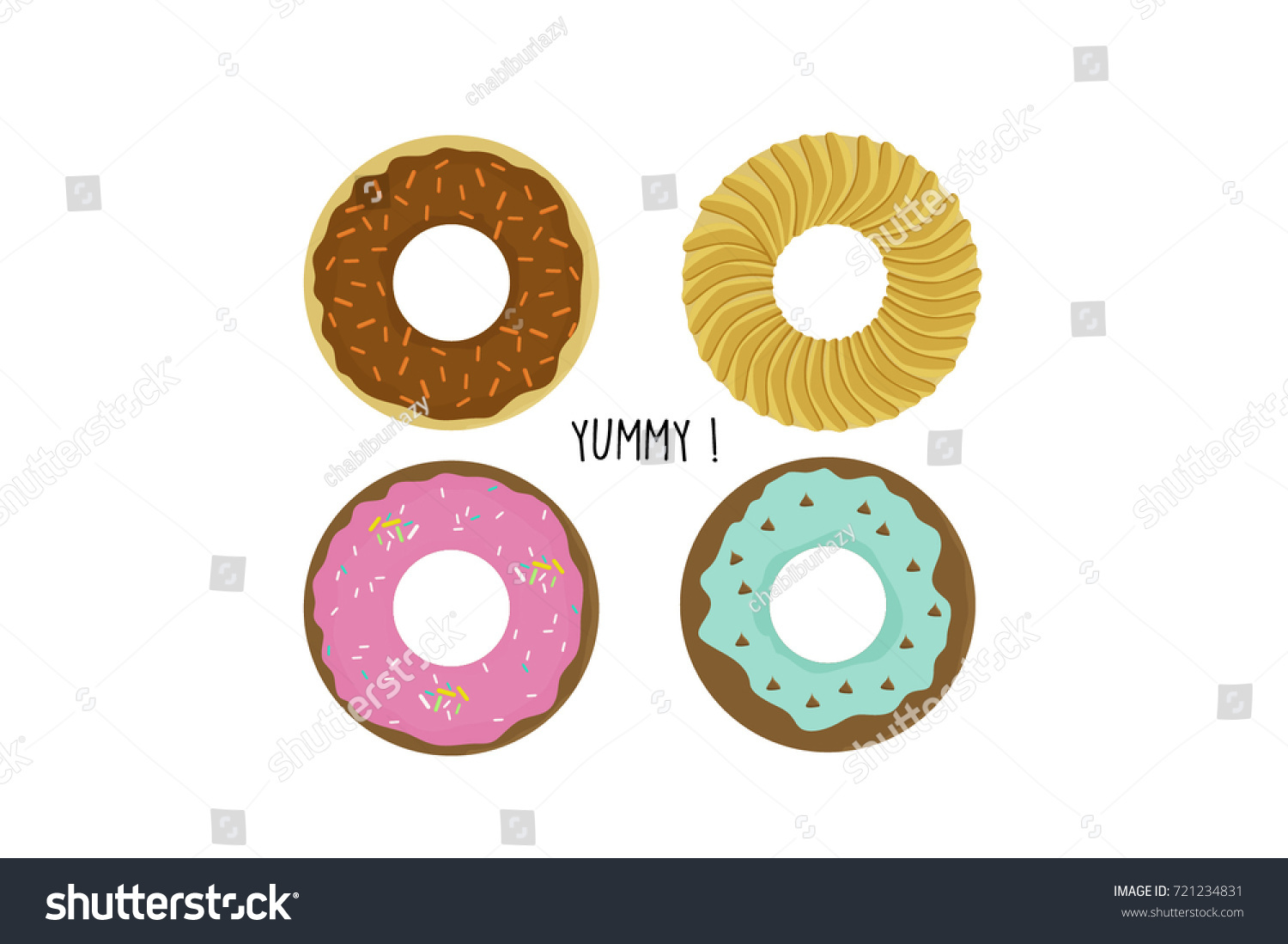 Donut Vector Illustration Stock Vector (Royalty Free) 721234831 ...