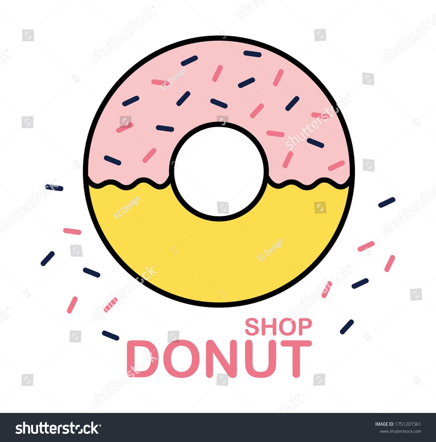 Donuts Logo Elements Isolated Colored Logo: เวกเตอร์สต็อก (ปลอดค่า ...