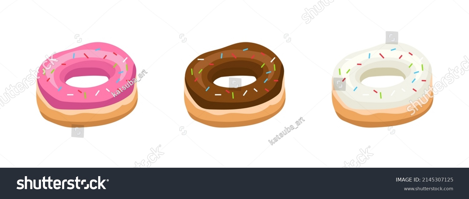 Donuts Set Vector 3d Donuts Isolated Stock Vector (Royalty Free ...