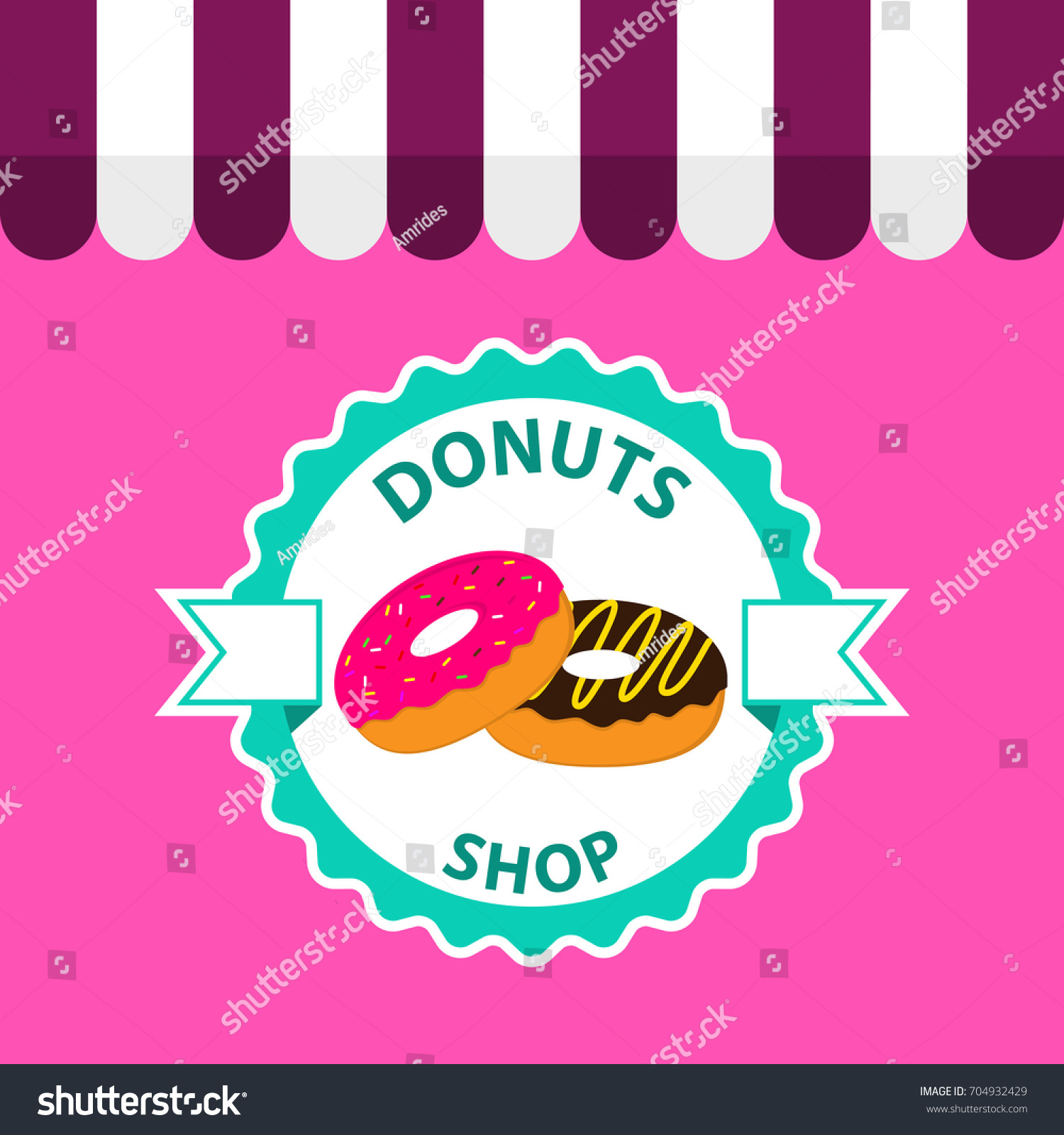 Donuts Shop Logo Design Vector: เวกเตอร์สต็อก (ปลอดค่าลิขสิทธิ์ ...