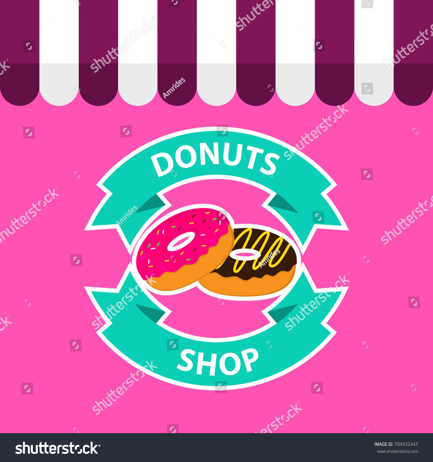 Donuts Shop Logo Vector Stok Vektör (Telifsiz) 704932447 | Shutterstock