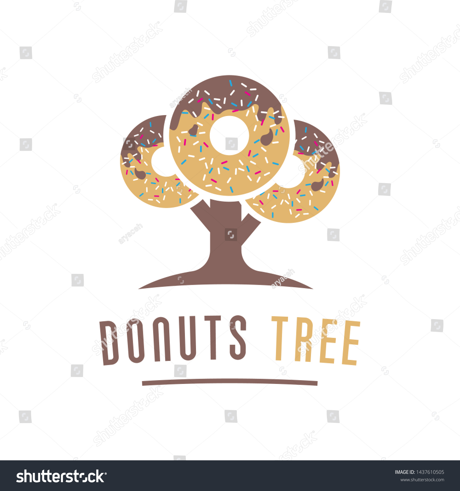 Donuts Tree Food Logo Designs Vector Stock Vector (Royalty Free) 1437610505