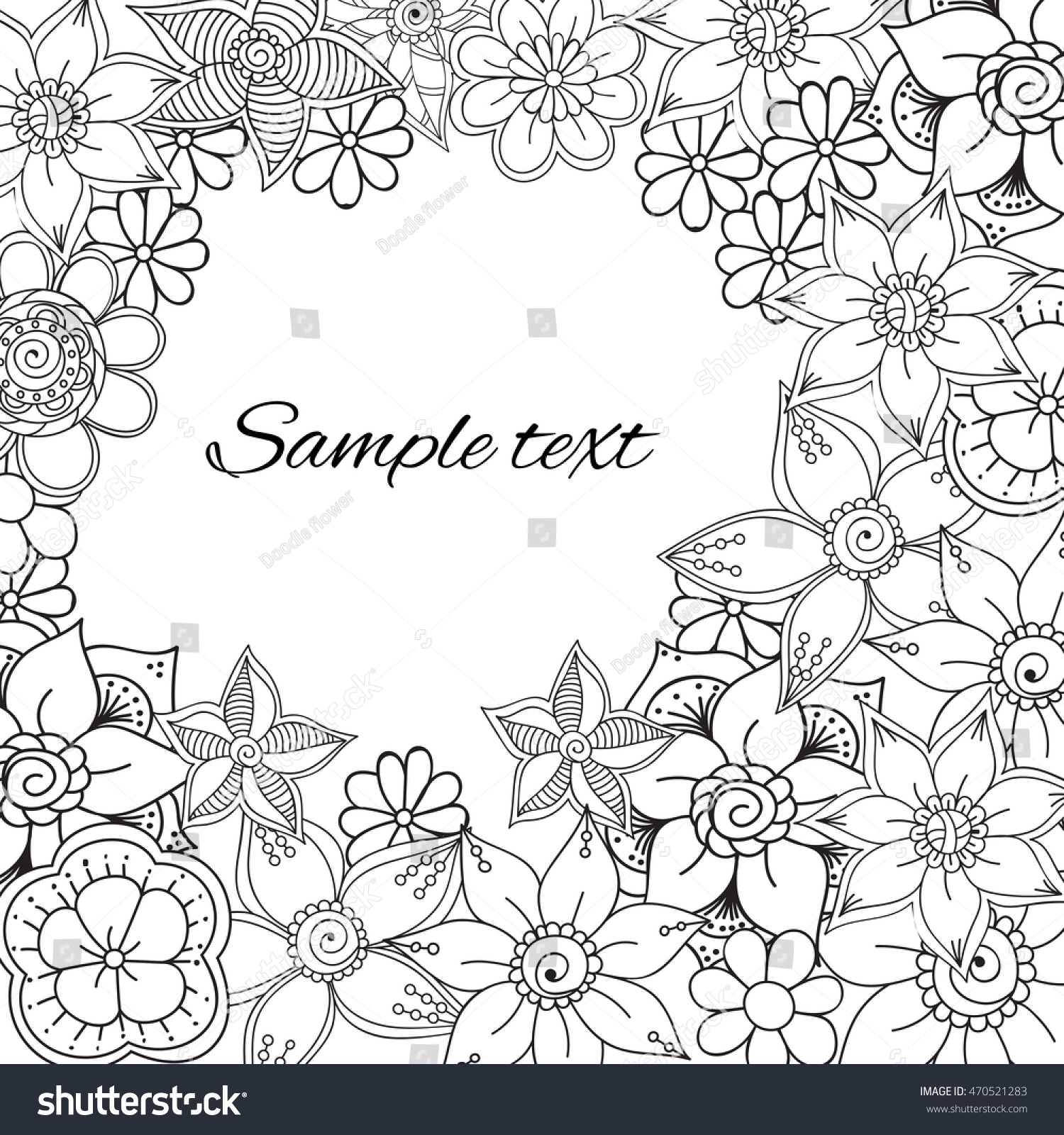 Doodle Abstract Flower Vector Illustration Stock Vector (Royalty Free ...