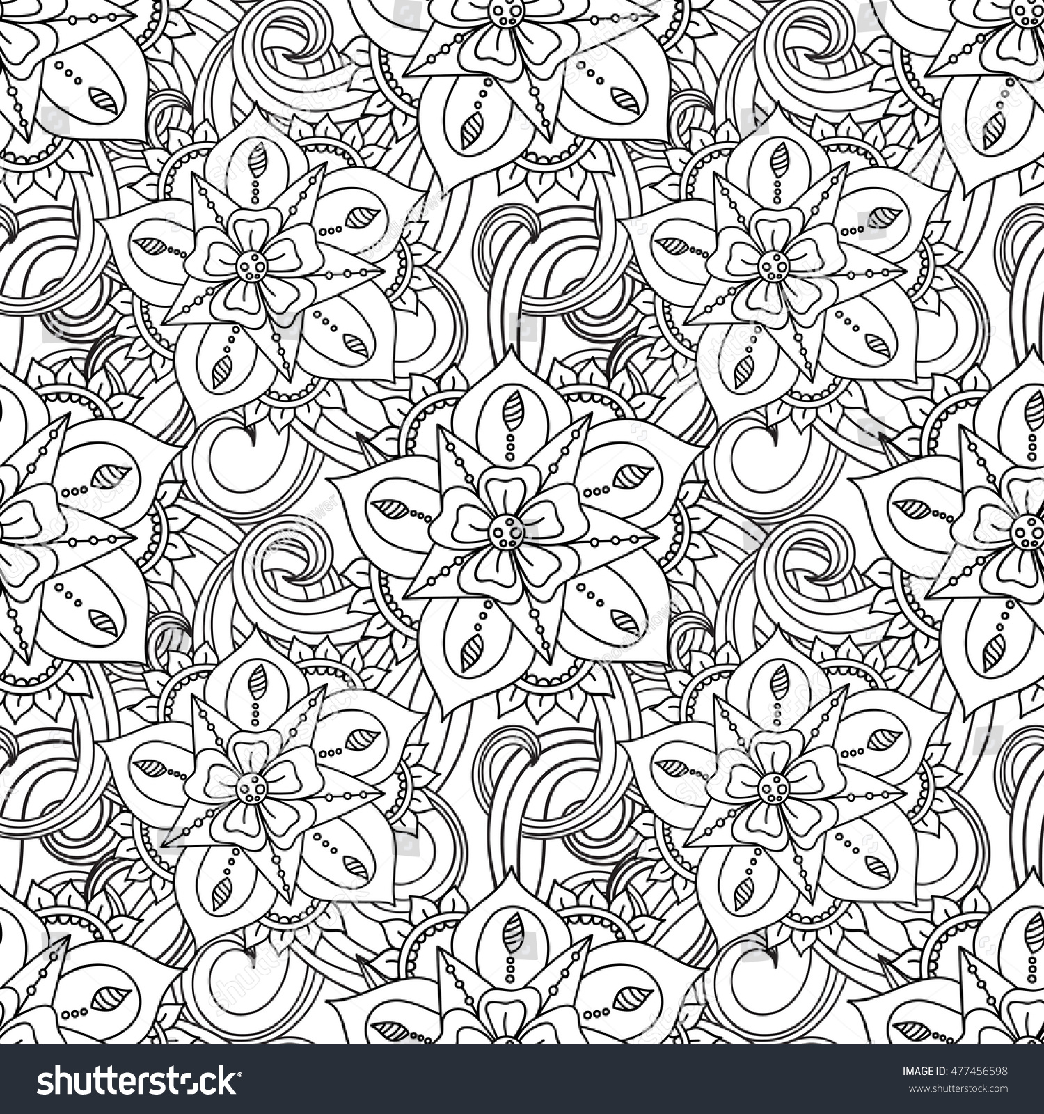 Doodle Abstract Flower Vector Illustration Stock Vector (Royalty Free ...
