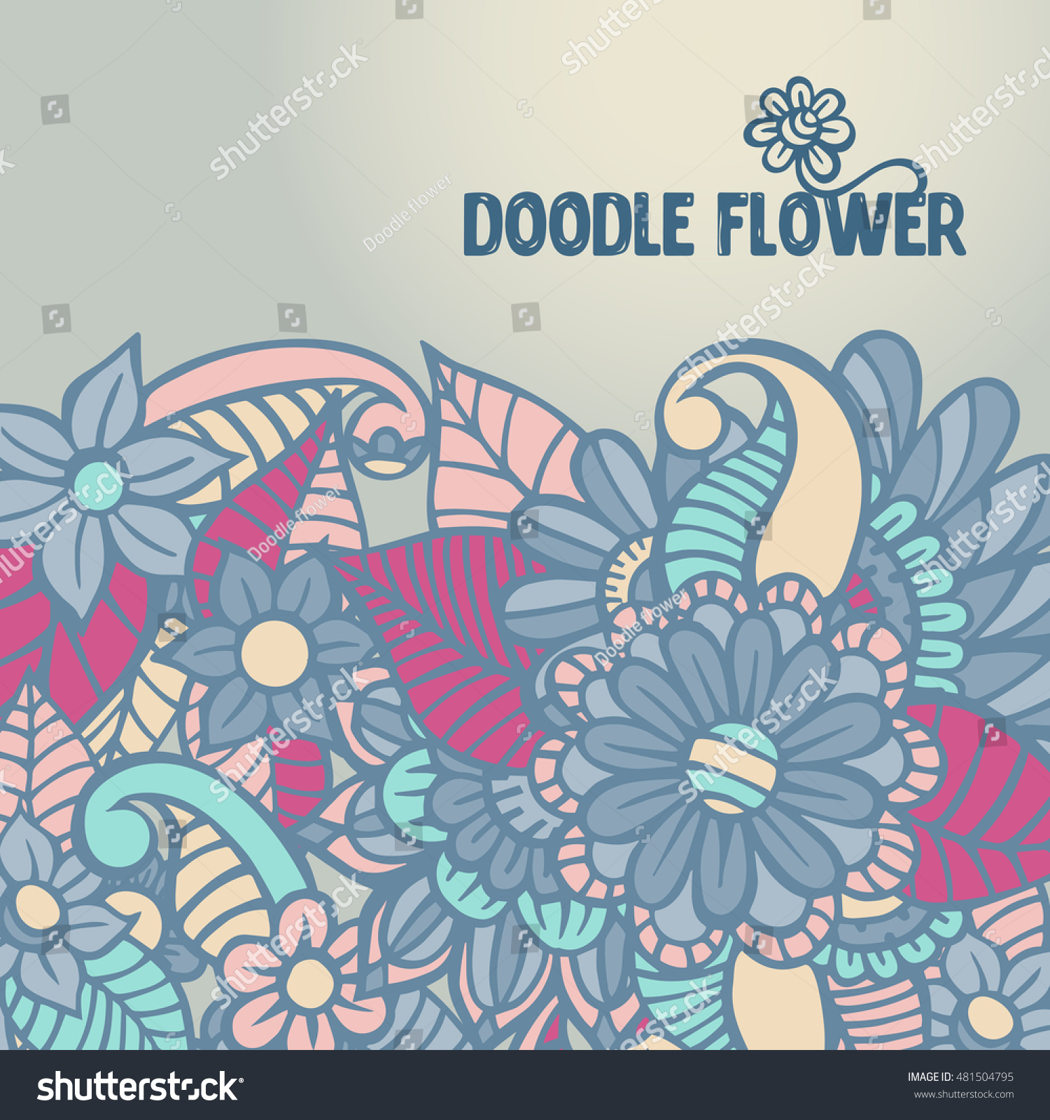 Doodle Abstract Flower Vector Illustration Stock Vector (Royalty Free ...