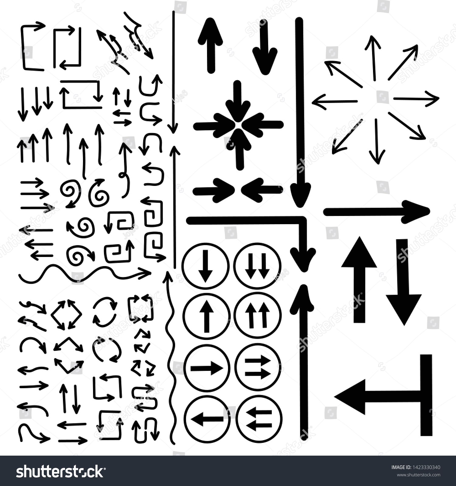 Doodle Arrow Set Vector Illustration Stock Vector (Royalty Free ...