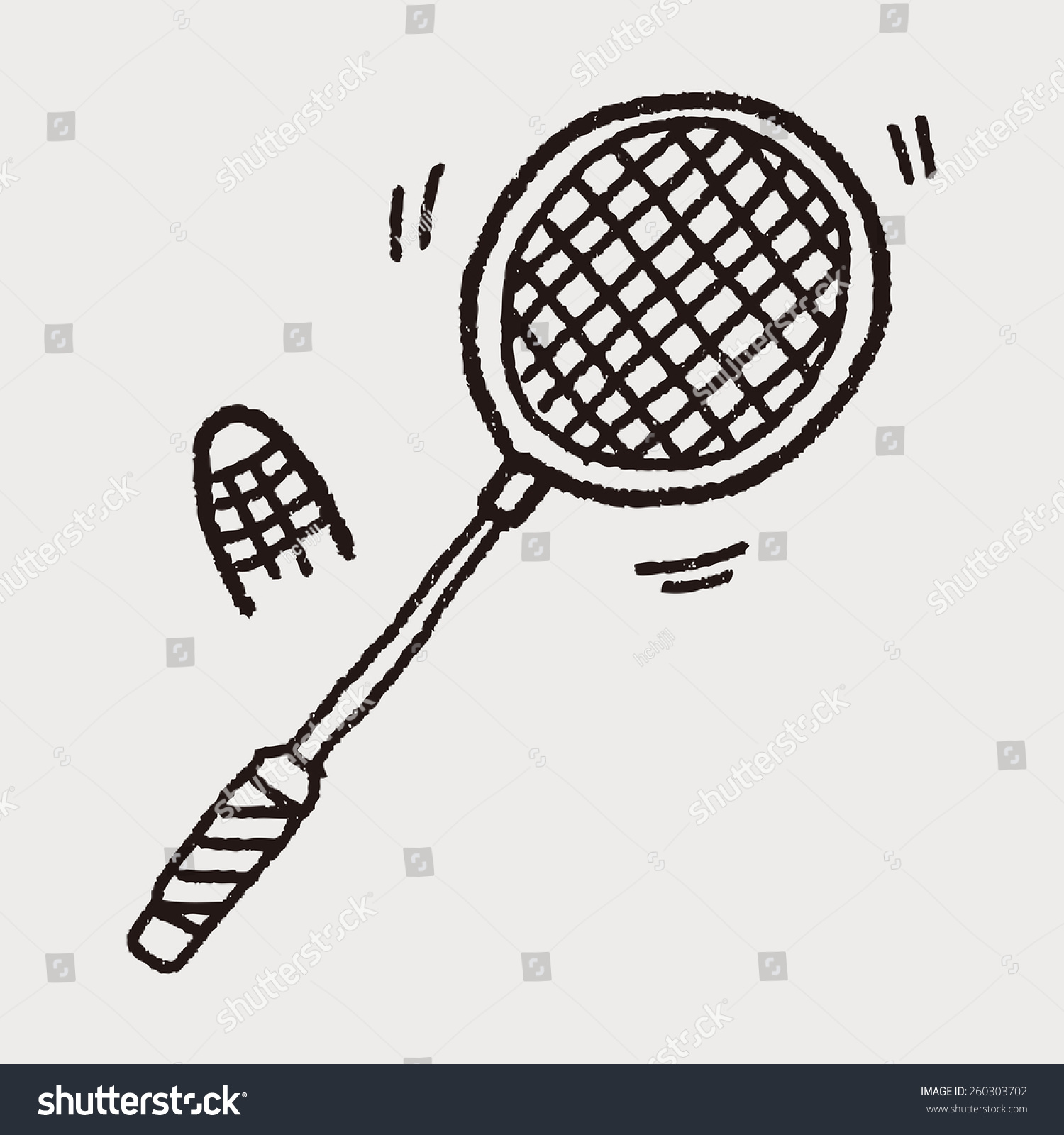 Doodle Badminton Stock Vector (Royalty Free) 260303702 | Shutterstock