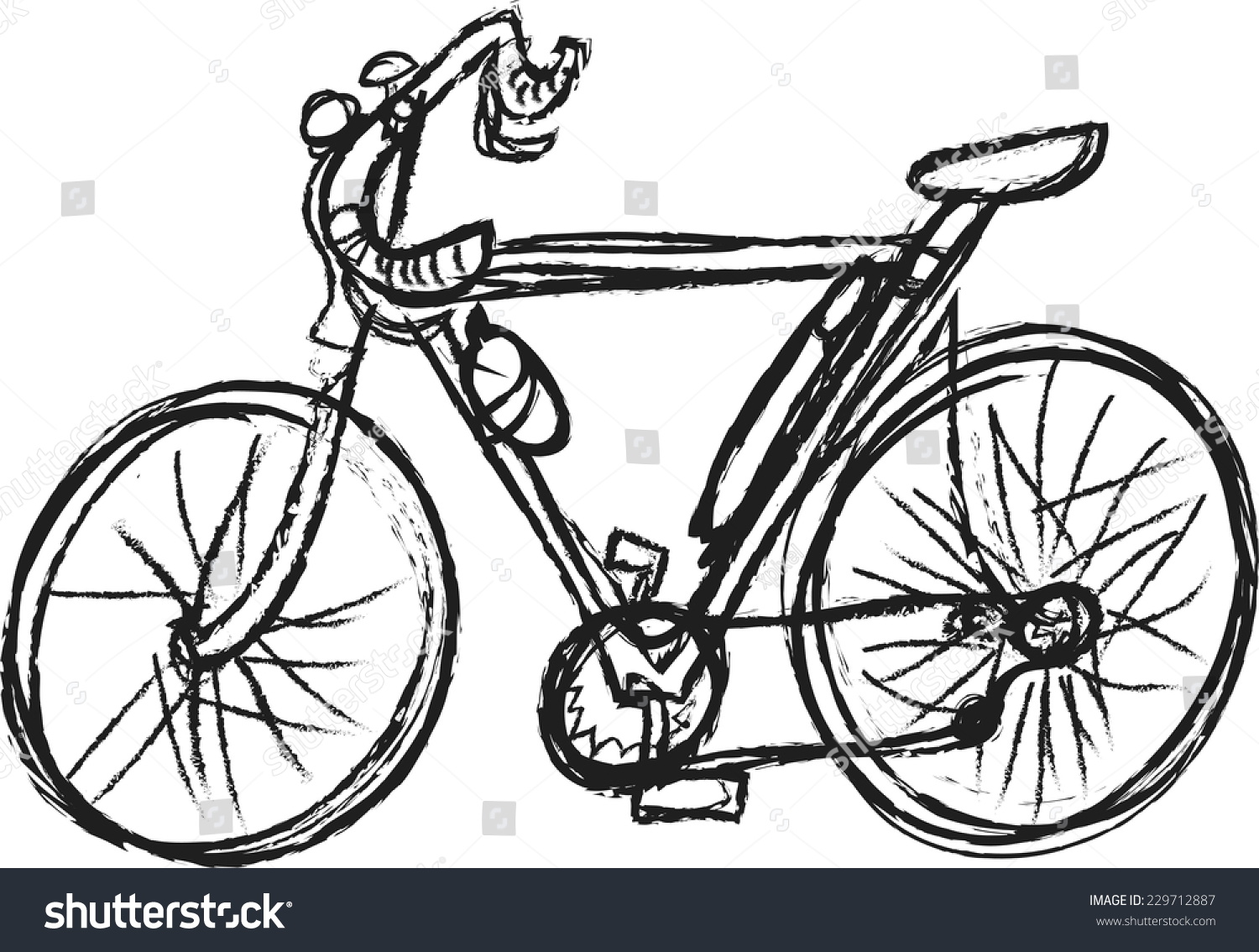Doodle Bike Vector Stock Vector (Royalty Free) 229712887 | Shutterstock