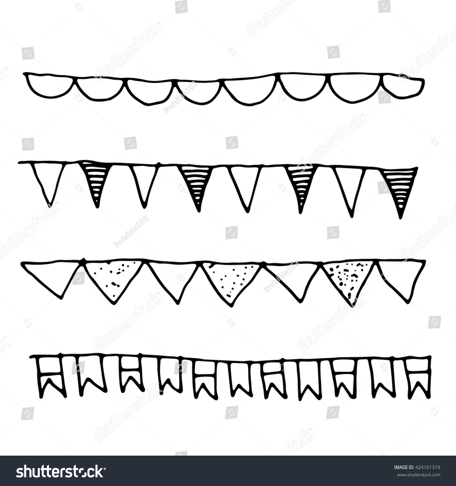 Doodle Border Flagvector Illustration Stock Vector (Royalty Free) 424161319