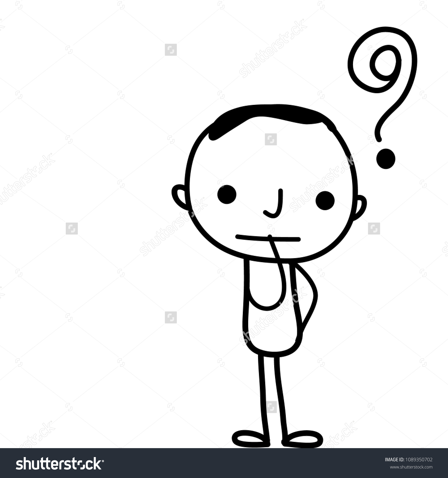 Doodle Boy Question Mark Vector Cartoon Stock Vector (Royalty Free ...