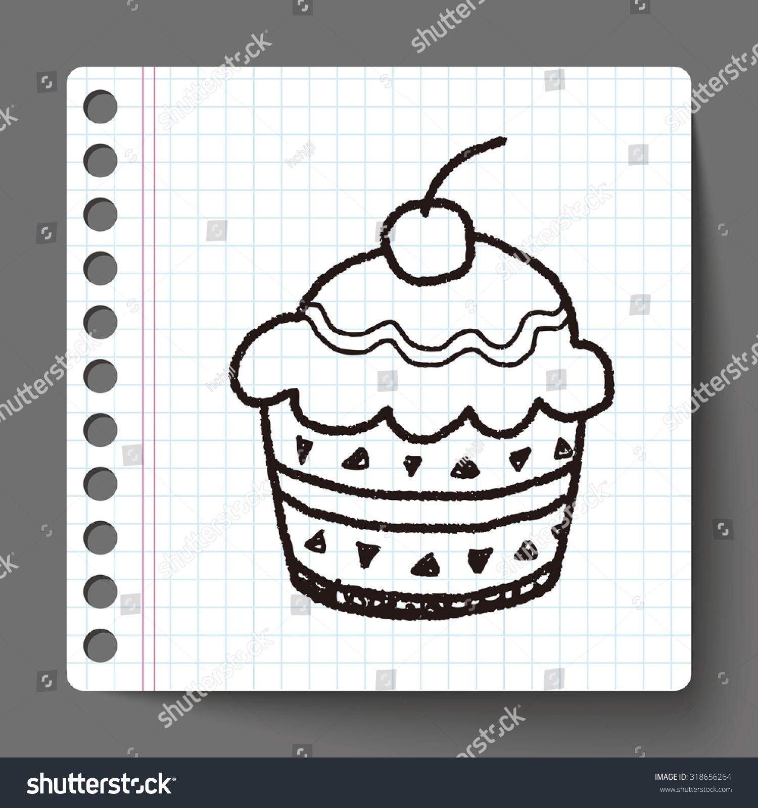 Doodle Cake Stock Vector (Royalty Free) 318656264 | Shutterstock