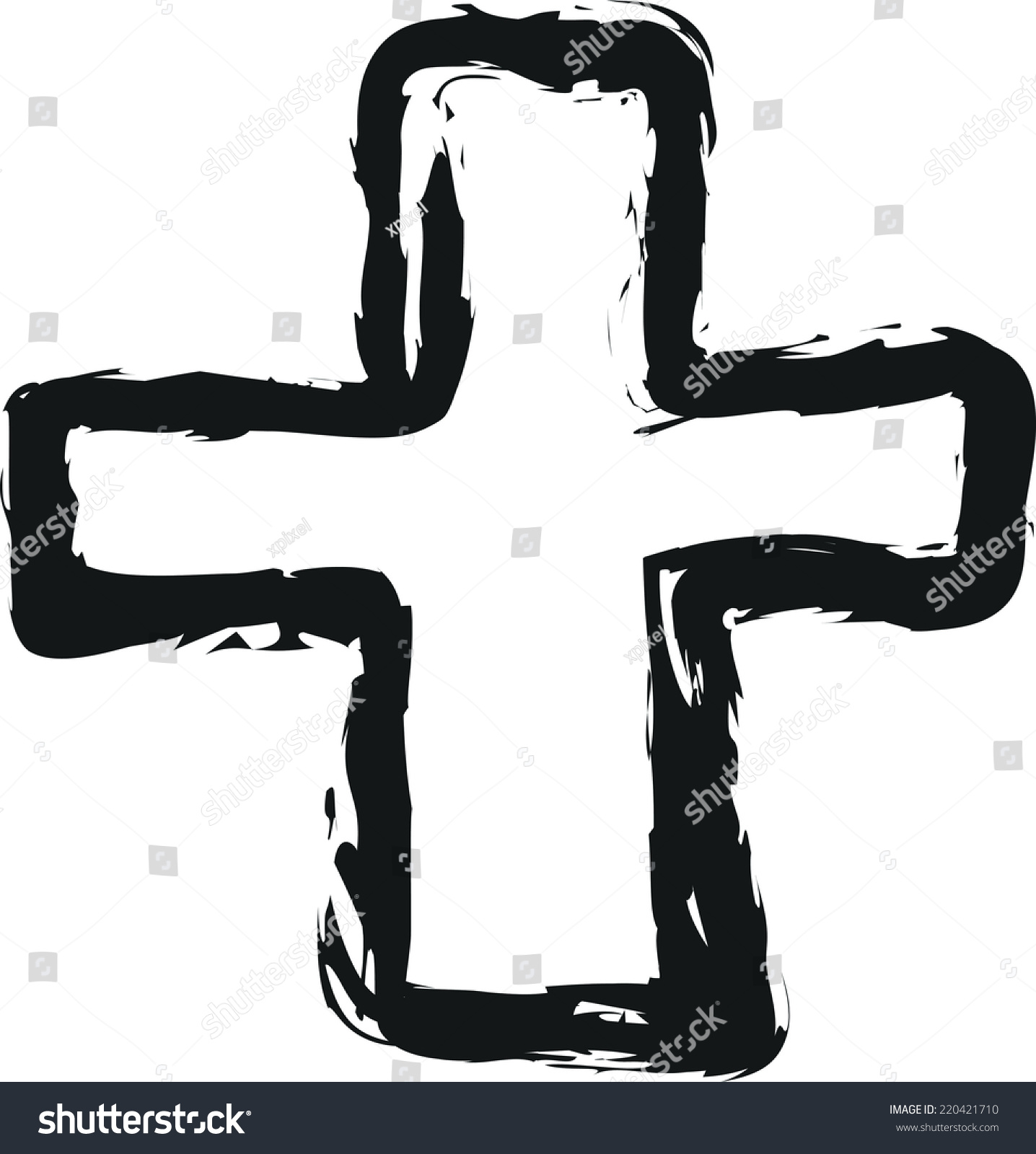 Doodle Cross Symbol Stock Vector (Royalty Free) 220421710 | Shutterstock