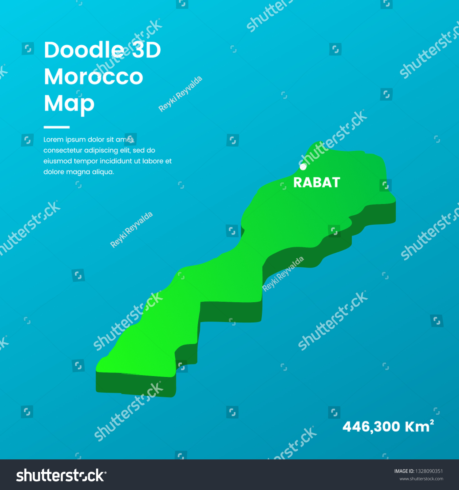 Doodle 3d Morocco Map Stock Vector (Royalty Free) 1328090351 | Shutterstock