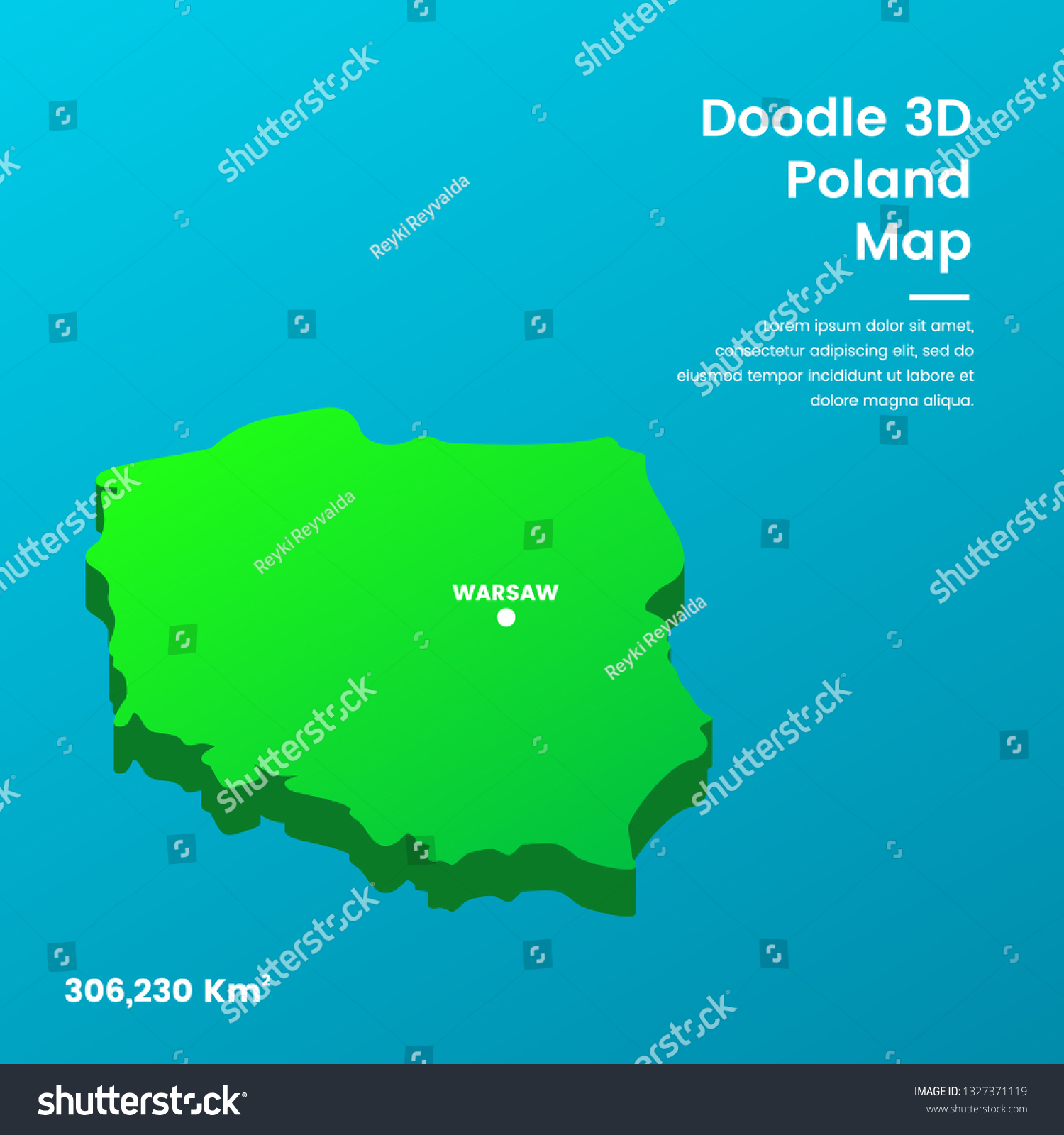 Doodle 3d Poland Map Stock Vector (Royalty Free) 1327371119