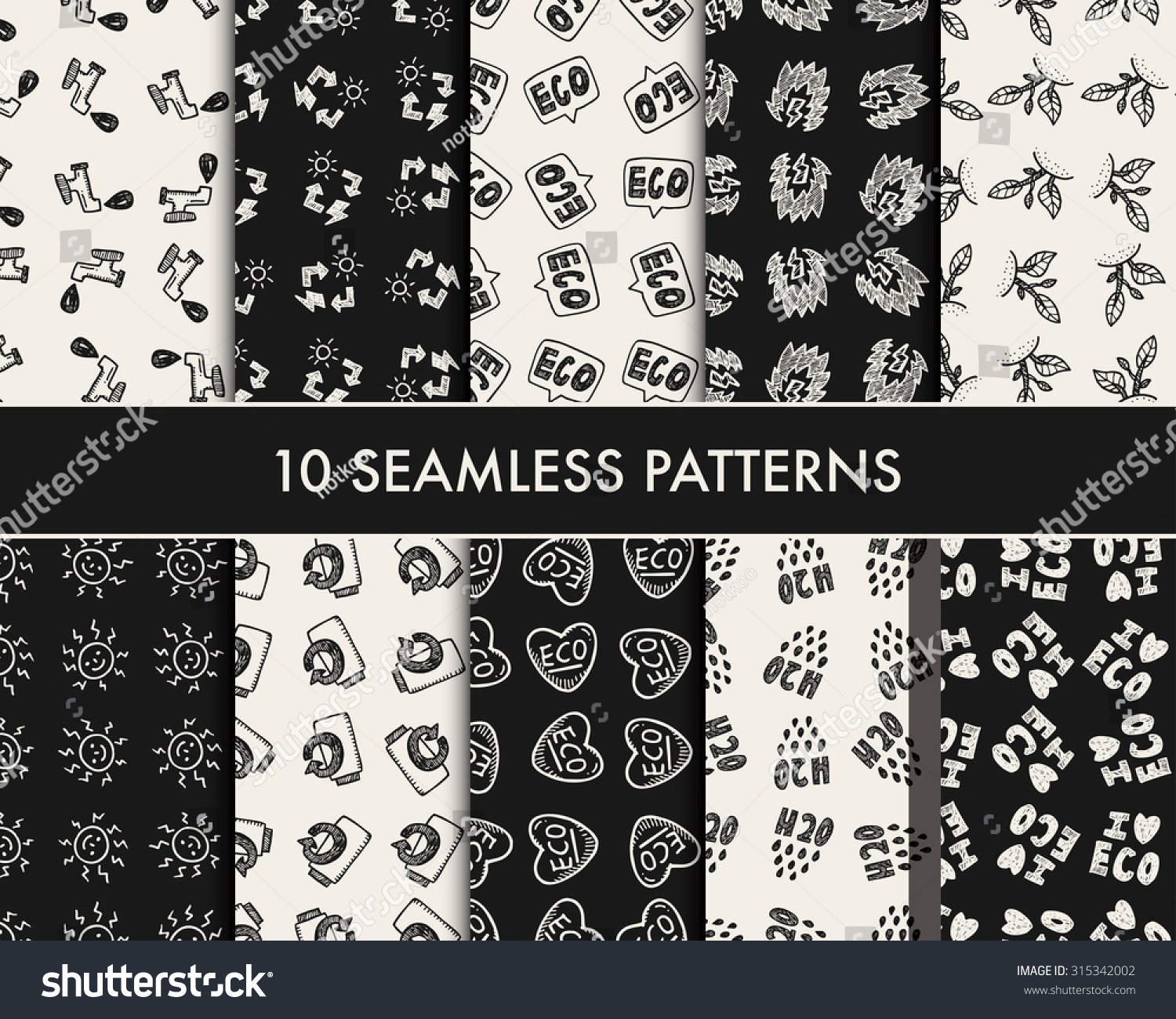 Doodle Eco Icons Stock Vector (Royalty Free) 315342002 | Shutterstock