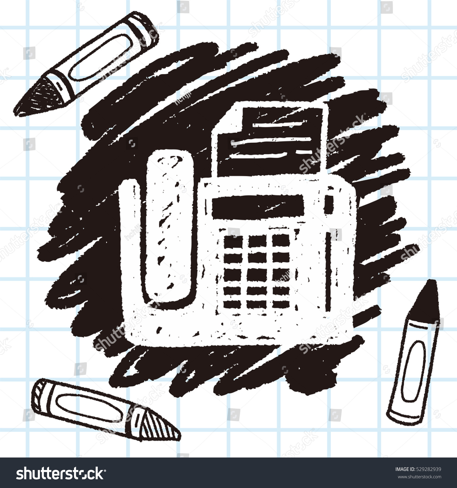 Doodle Fax Machine Stock Vector (Royalty Free) 529282939 | Shutterstock