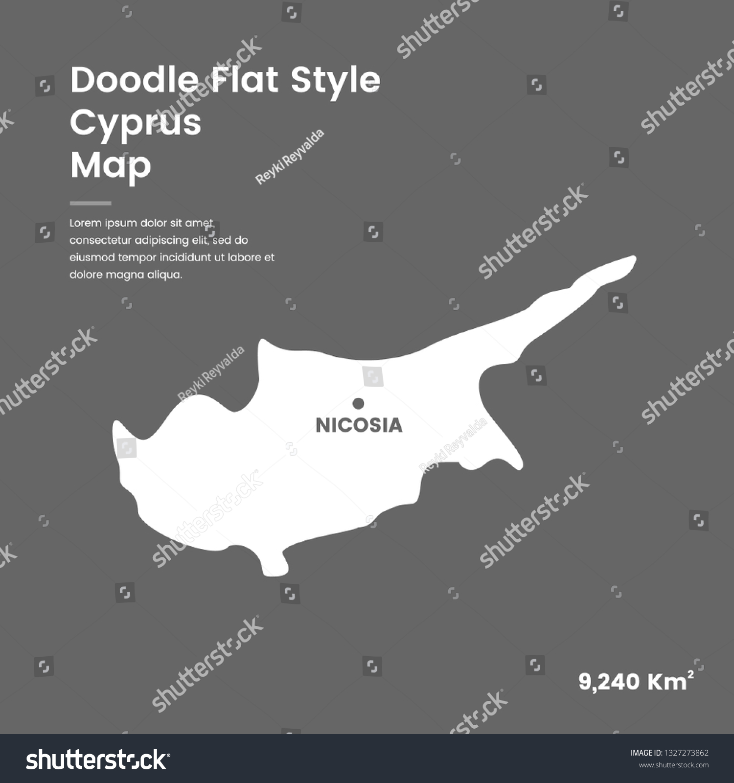 Doodle Flat Style Cyprus Map Stock Vector (Royalty Free) 1327273862 ...