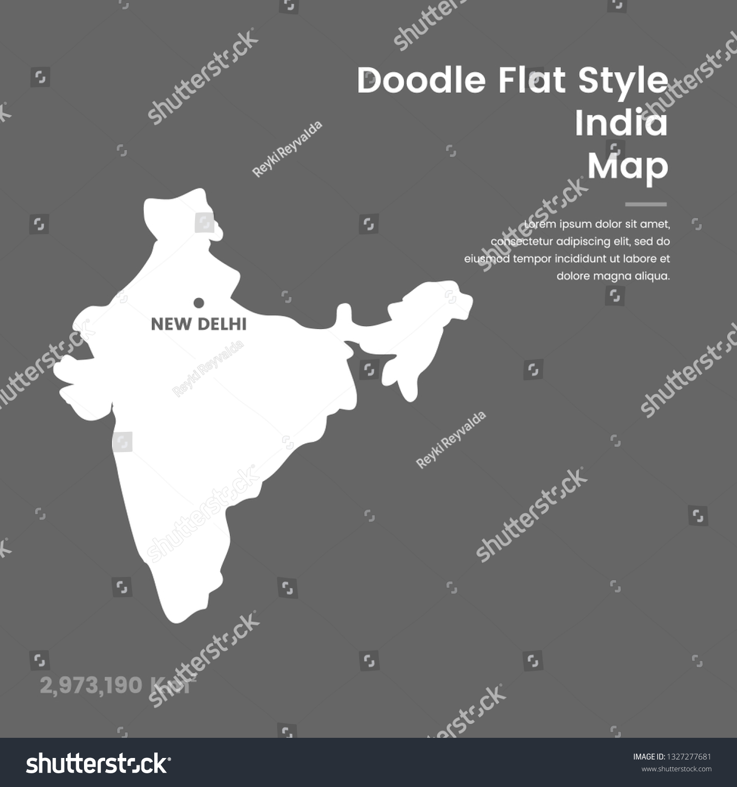 Doodle Flat Style India Map Stock Vector (Royalty Free) 1327277681 ...