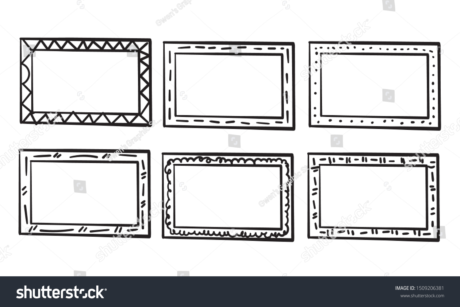 Doodle Frame Collection Vector Illustration Isolated Stock Vector ...