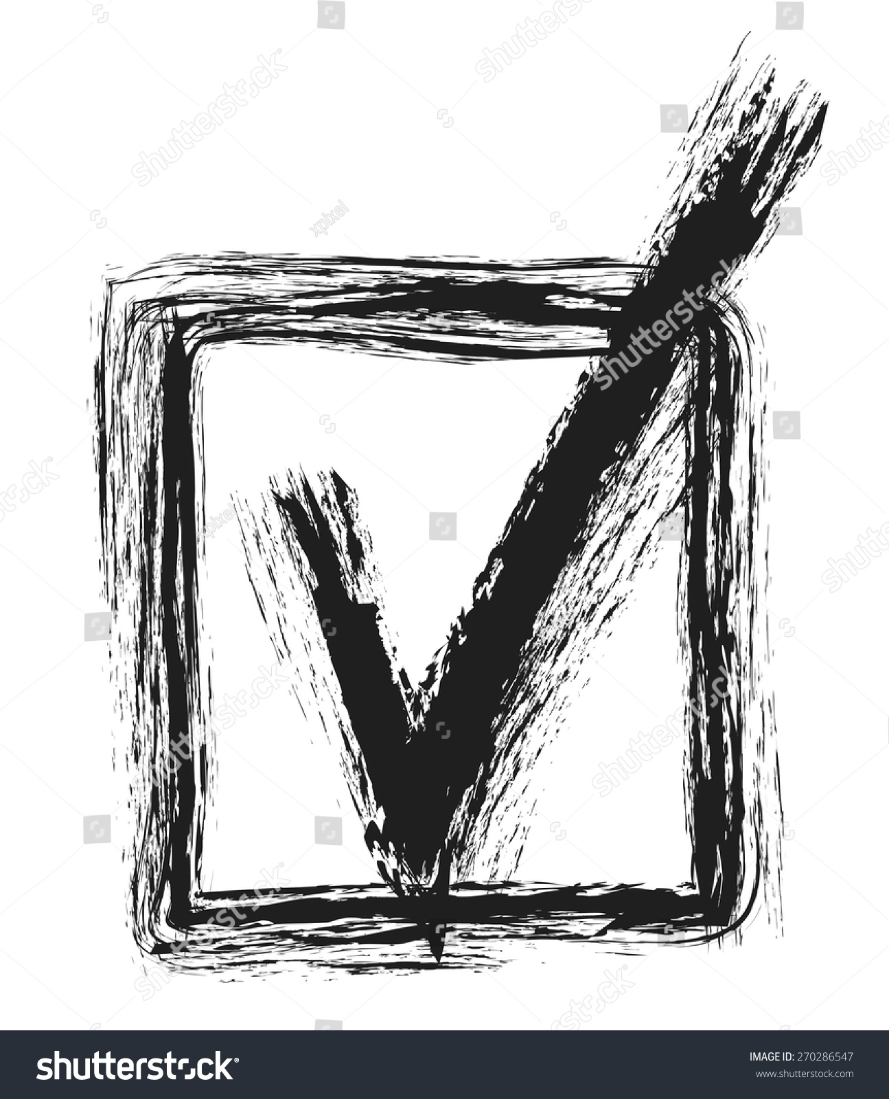 Doodle Grunge Tick Icon Stock Vector (Royalty Free) 270286547